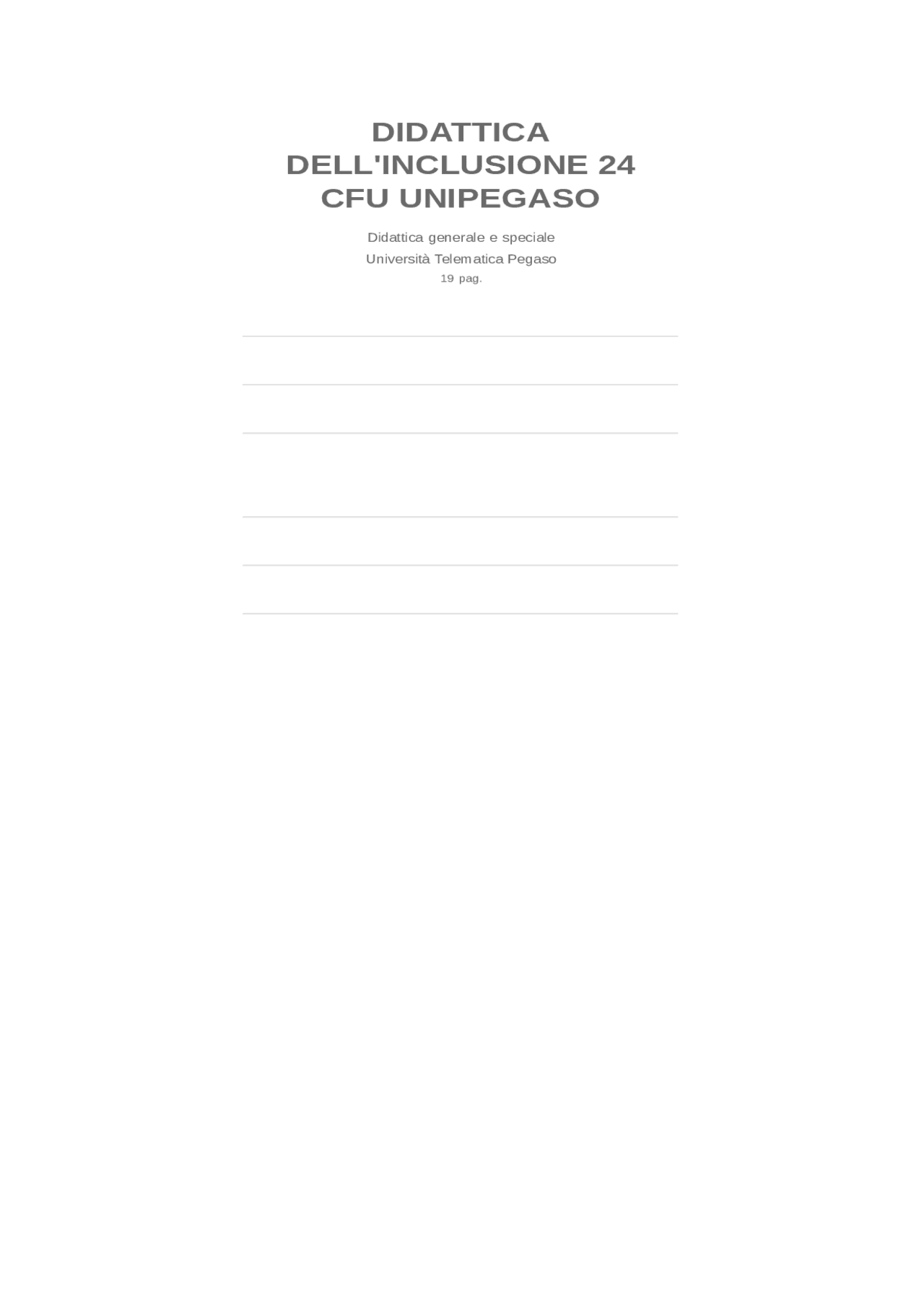 Didattica Dellinclusione 24cfu Unipegaso Docsity