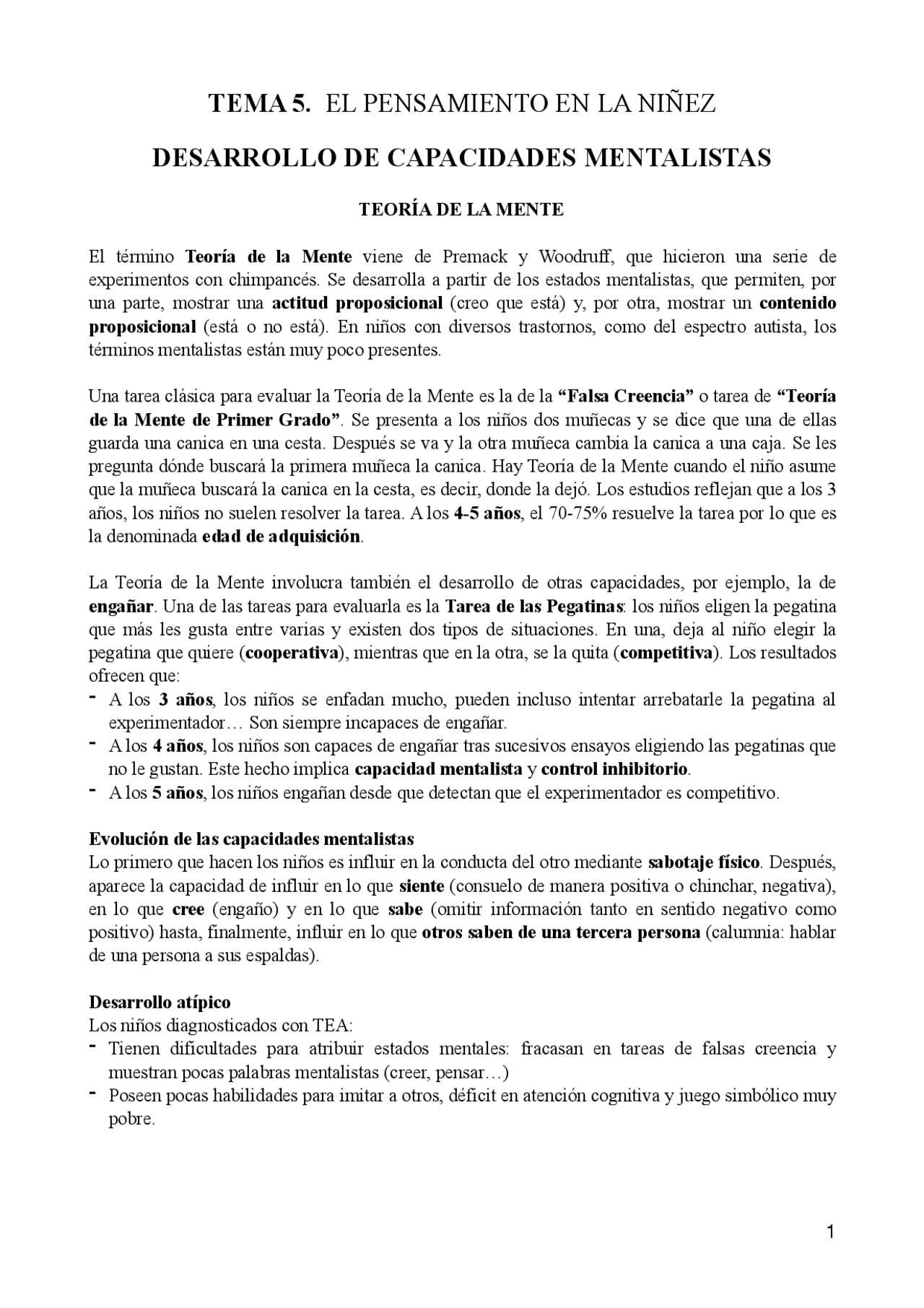 Desarrollo Cognitivo T5 Docsity