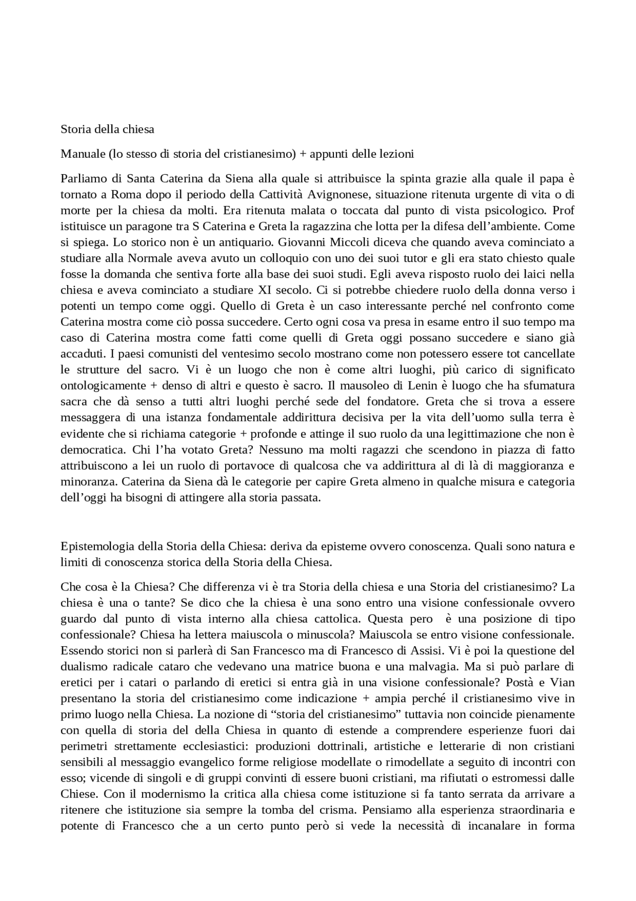 Storia Della Chiesa Docsity