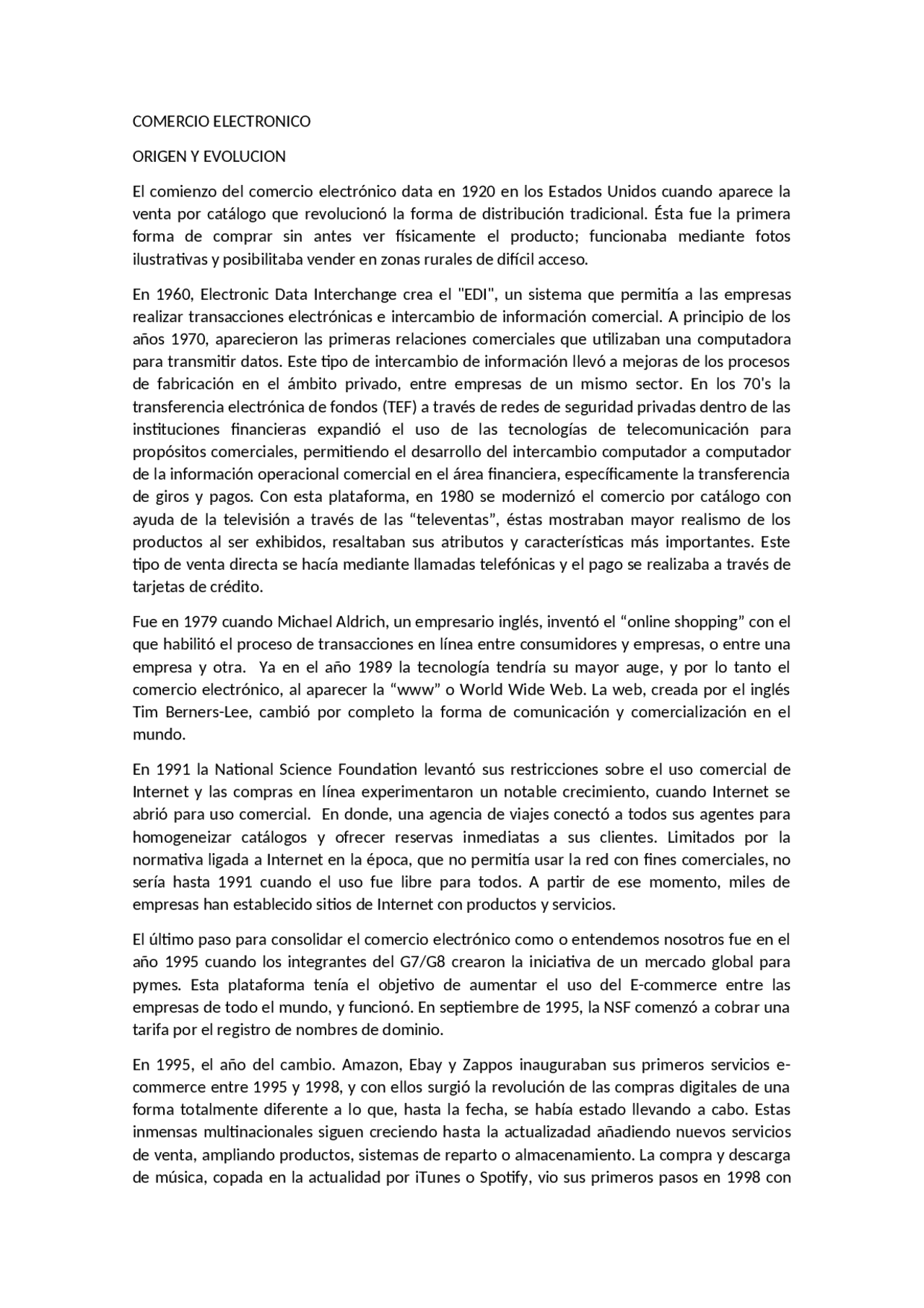 Comercio electrónico - Docsity