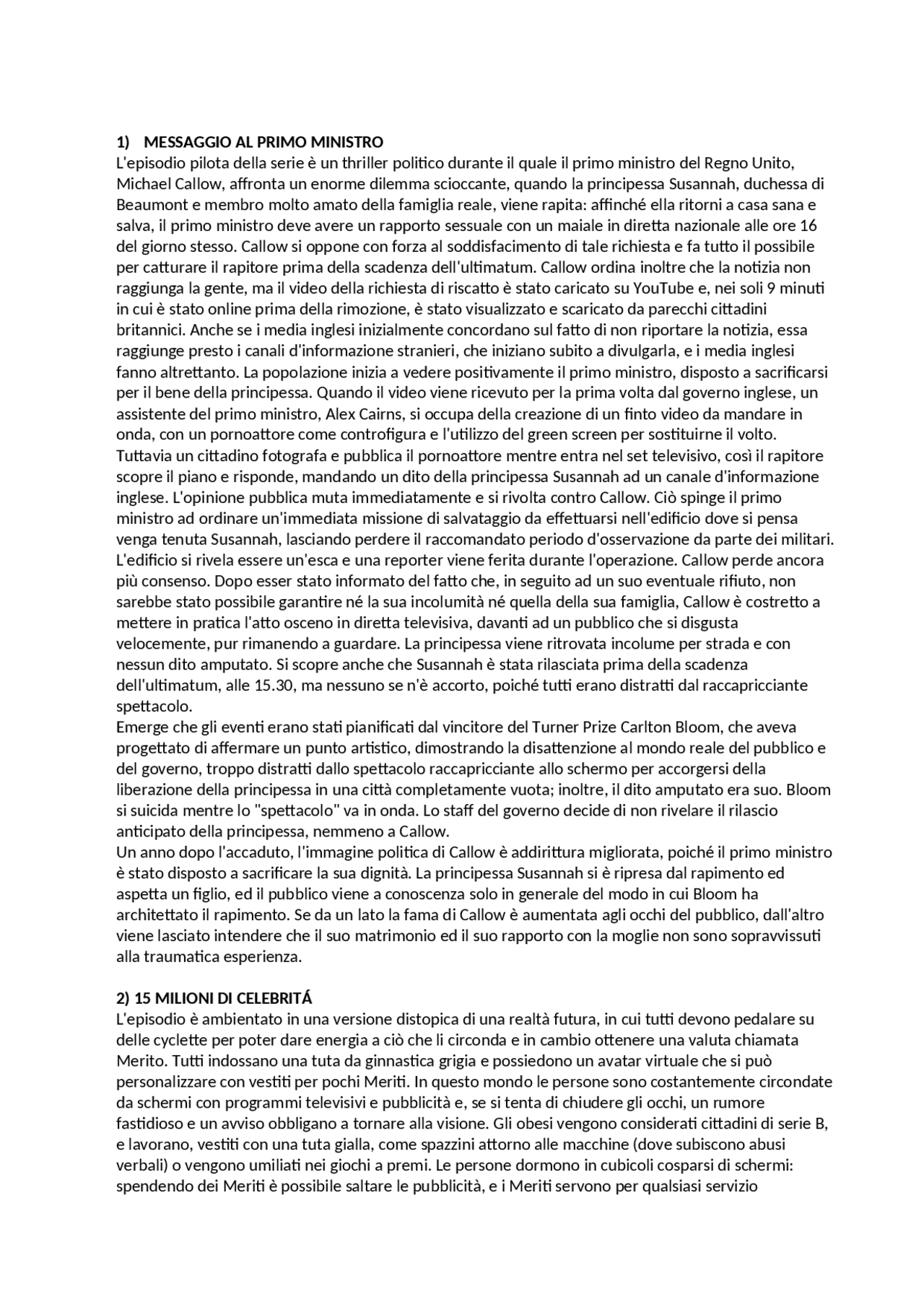 Black Mirror Prima Stagione Docsity