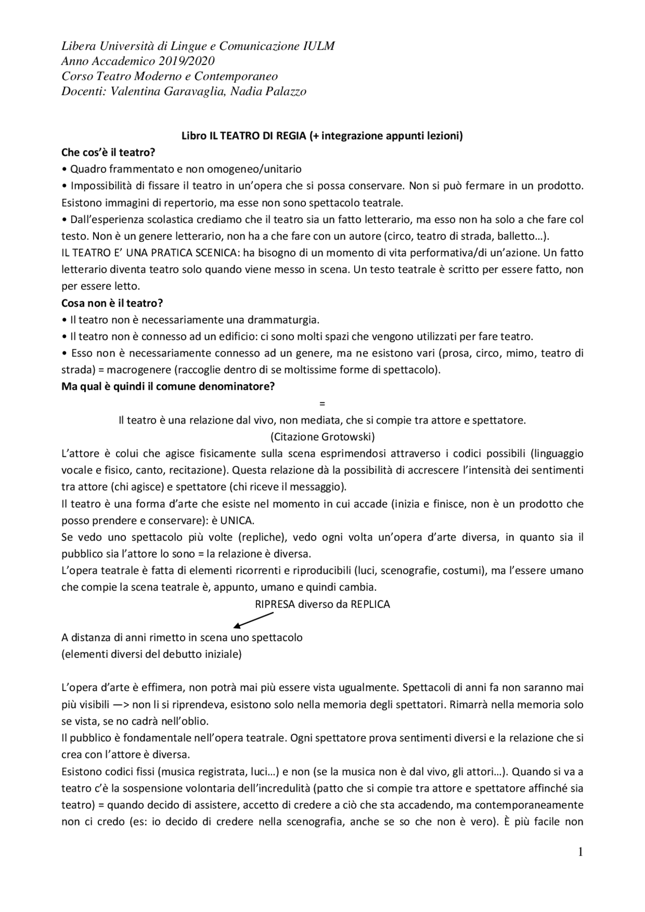 Il Teatro Di Regia U Artioli Docsity