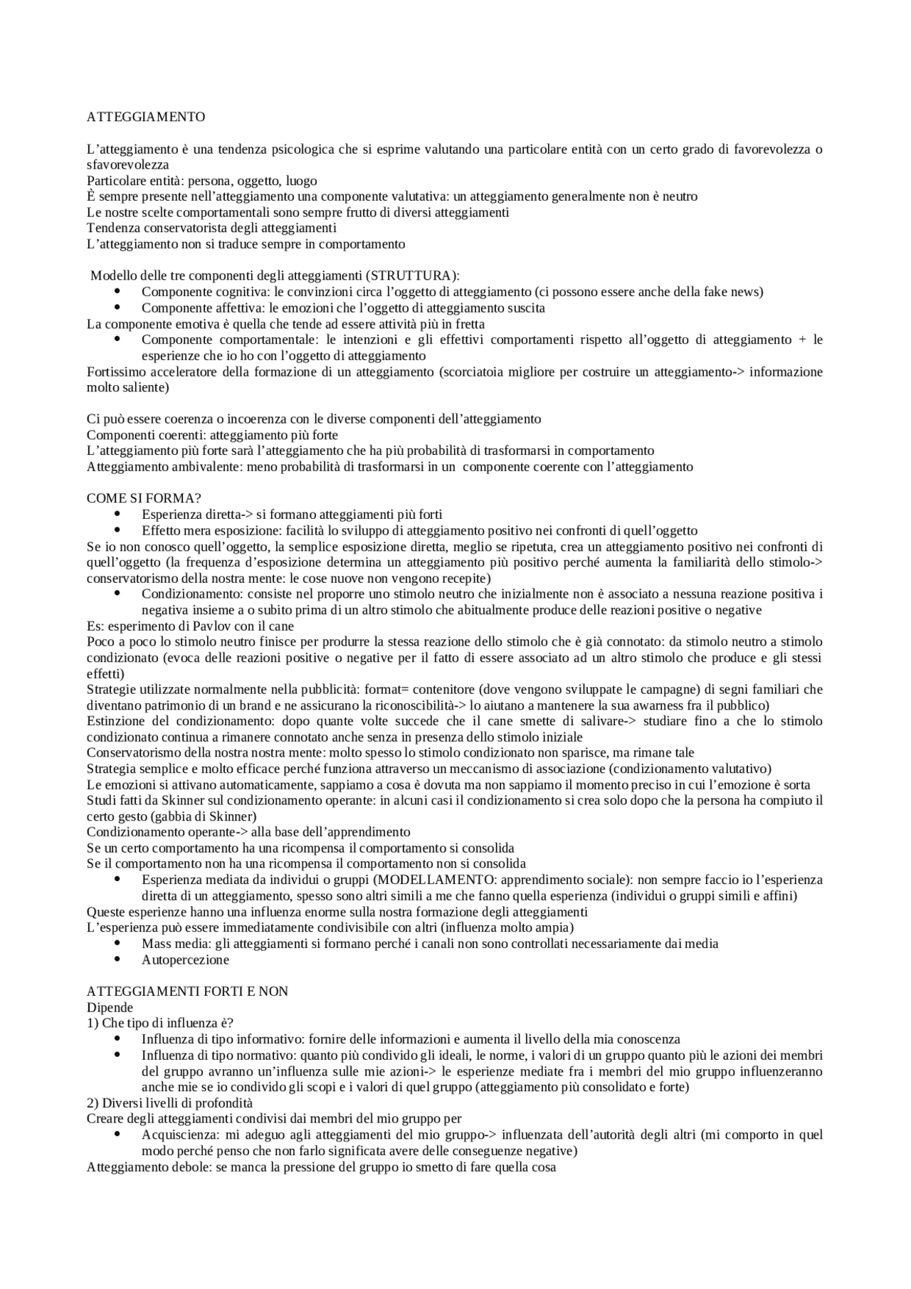 Atteggiamenti E Dissonanza Cognitiva Docsity