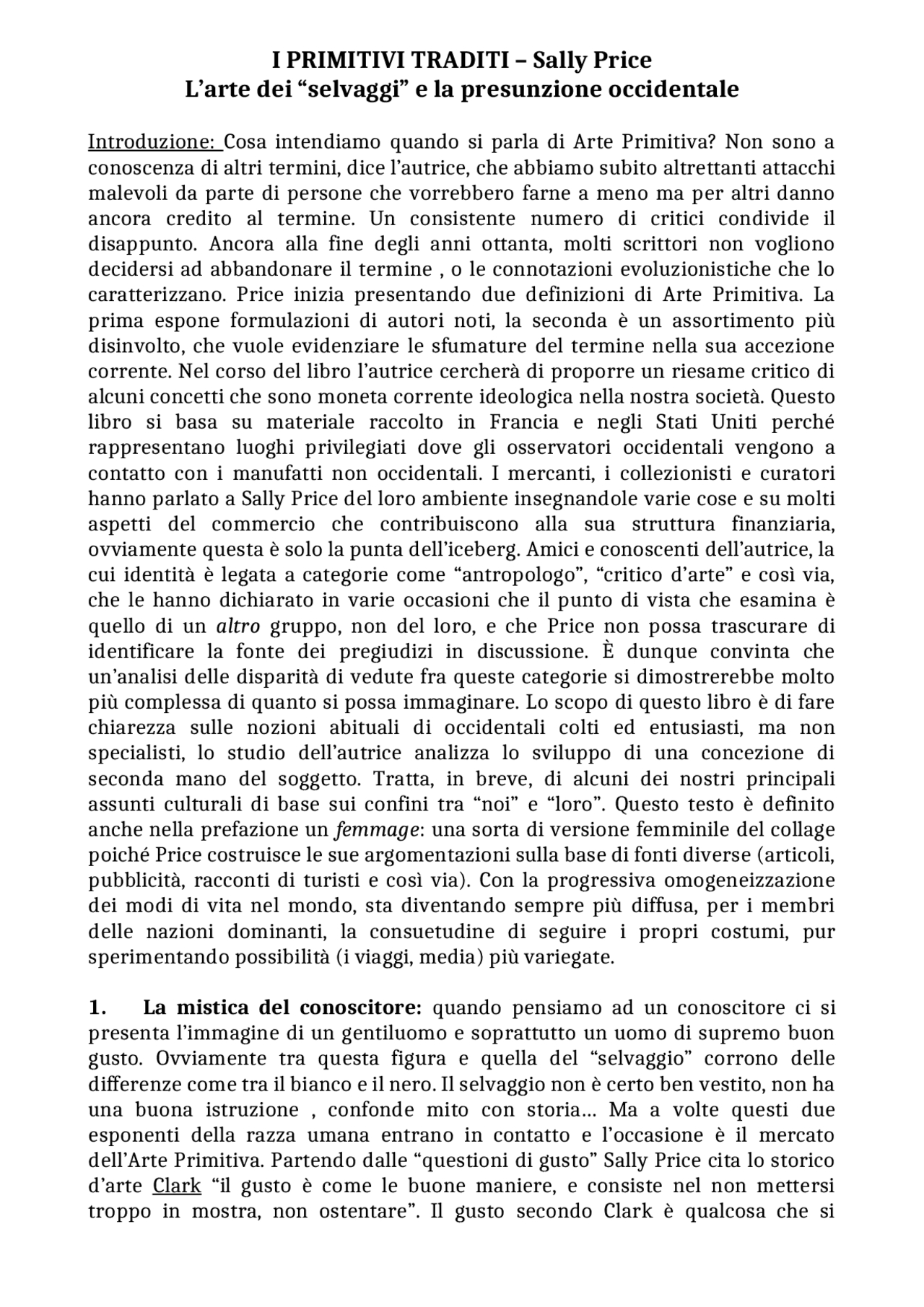 I Primitivi Traditi Sally Price Docsity