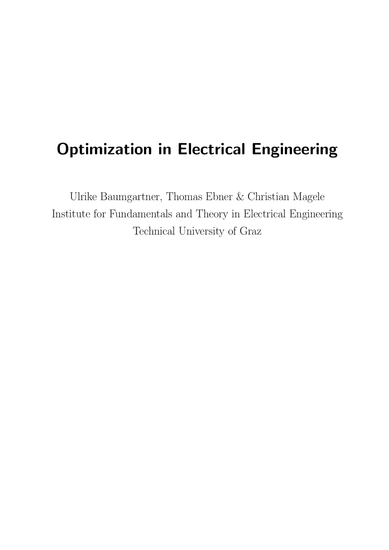 Optimal Methods For Electrical Enginering Docsity