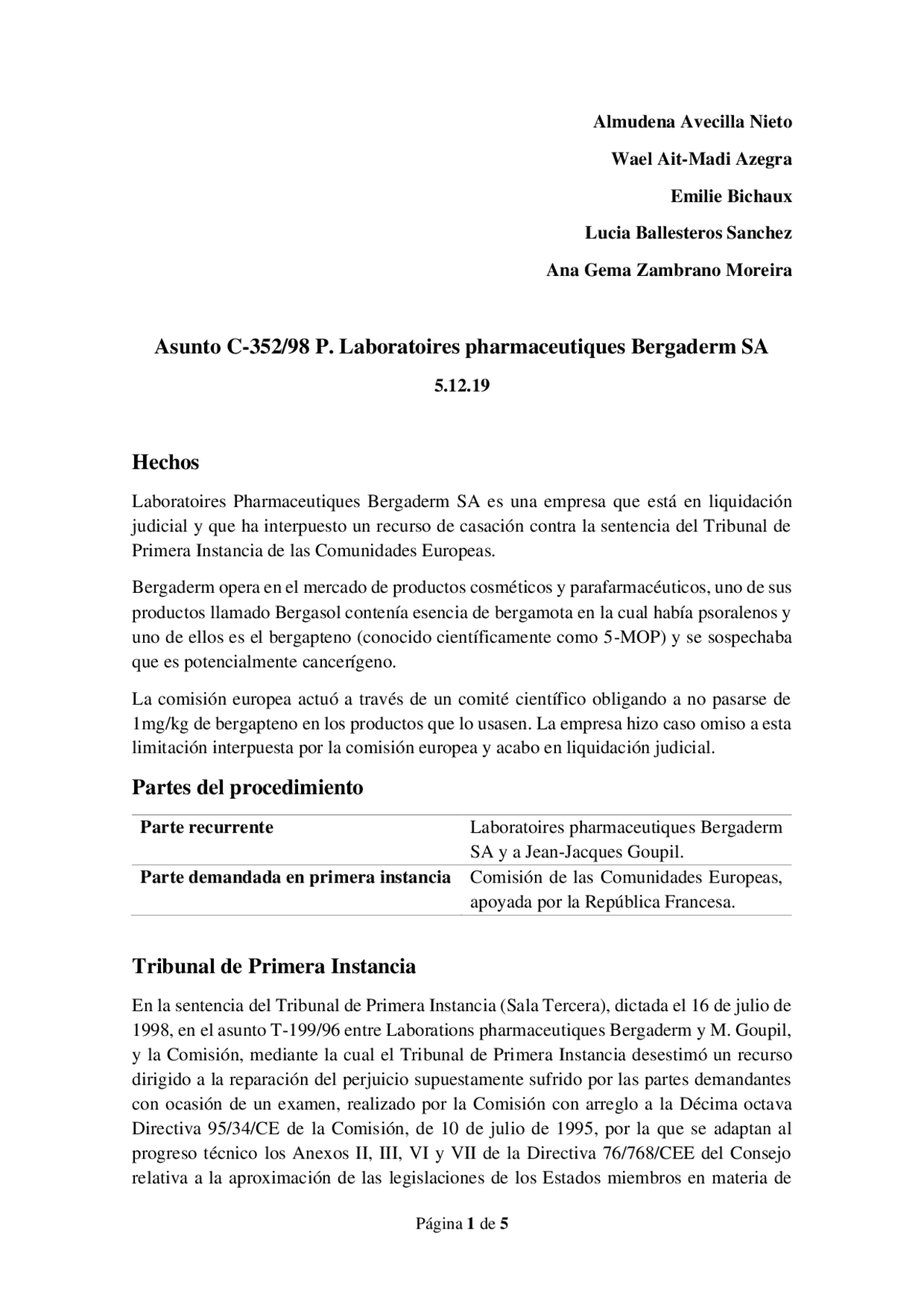 Sentencia Sobre La Sentencia Bergadem Apuntes De Derecho Común Docsity