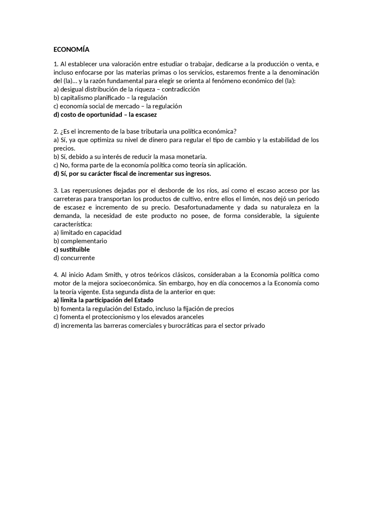 SIMULACRO DE PREGUNTAS TIPO - Docsity