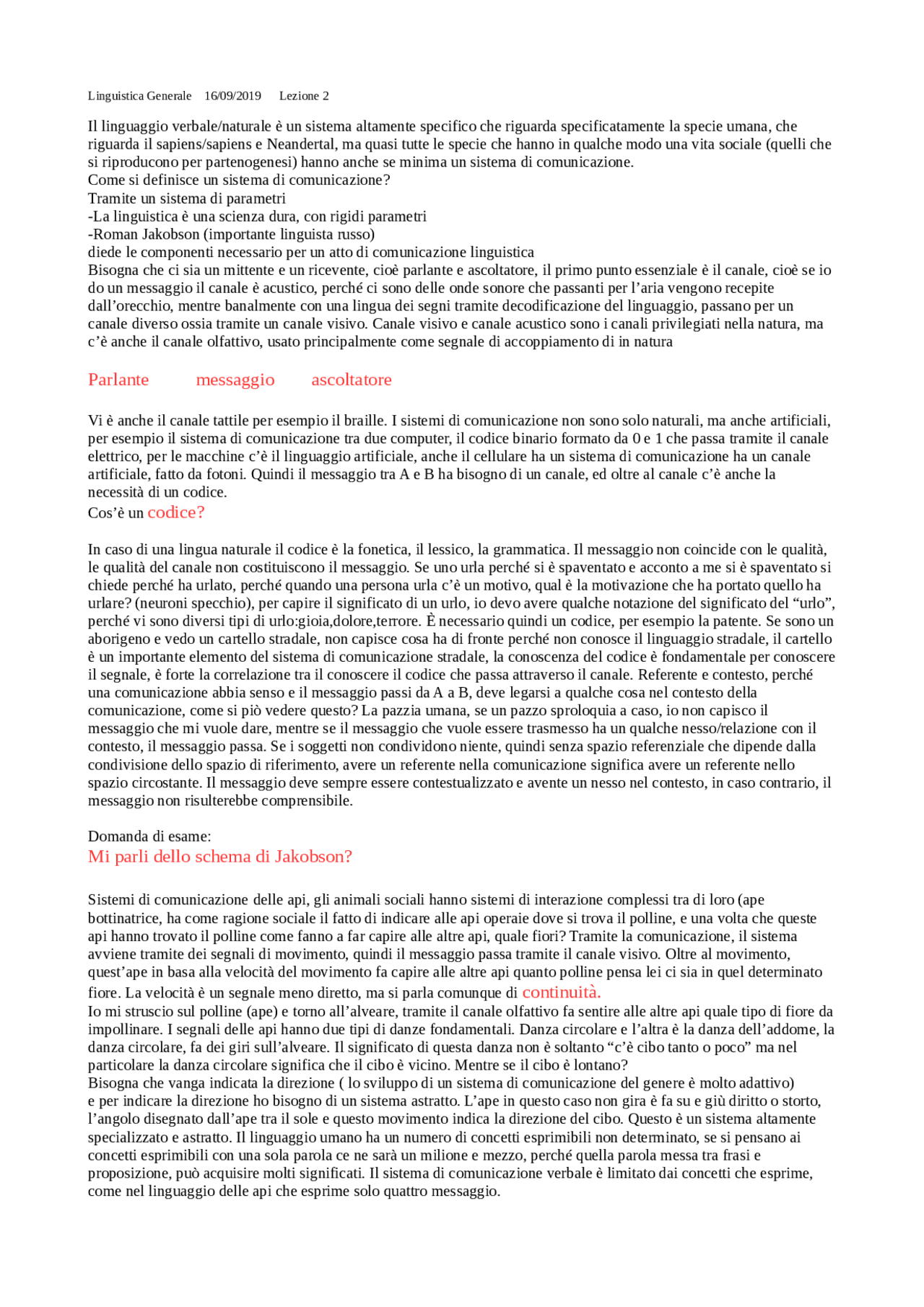 Prime Lezioni Di Linguistica Generale Docsity