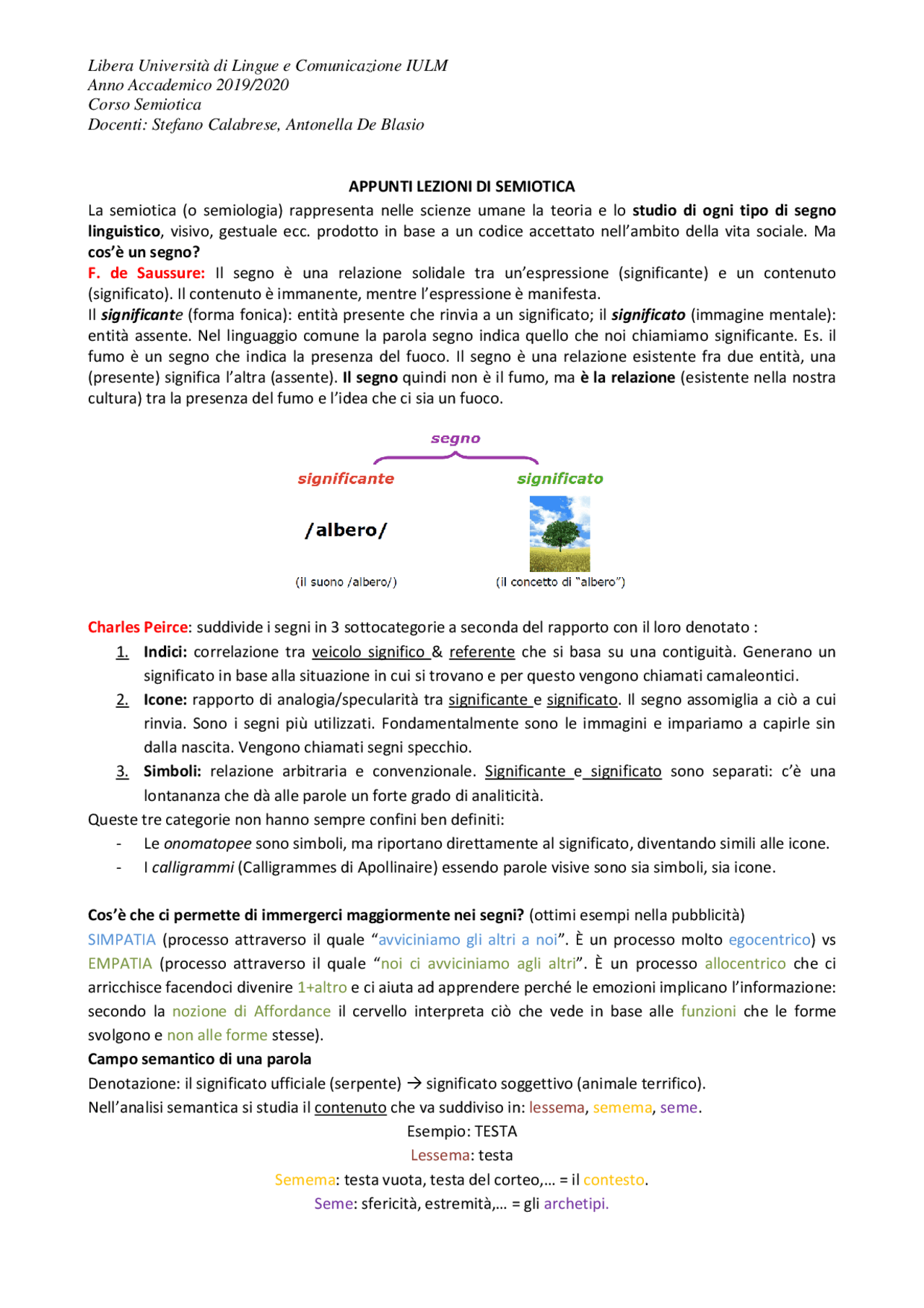 Appunti Semiotica Iulm Docsity