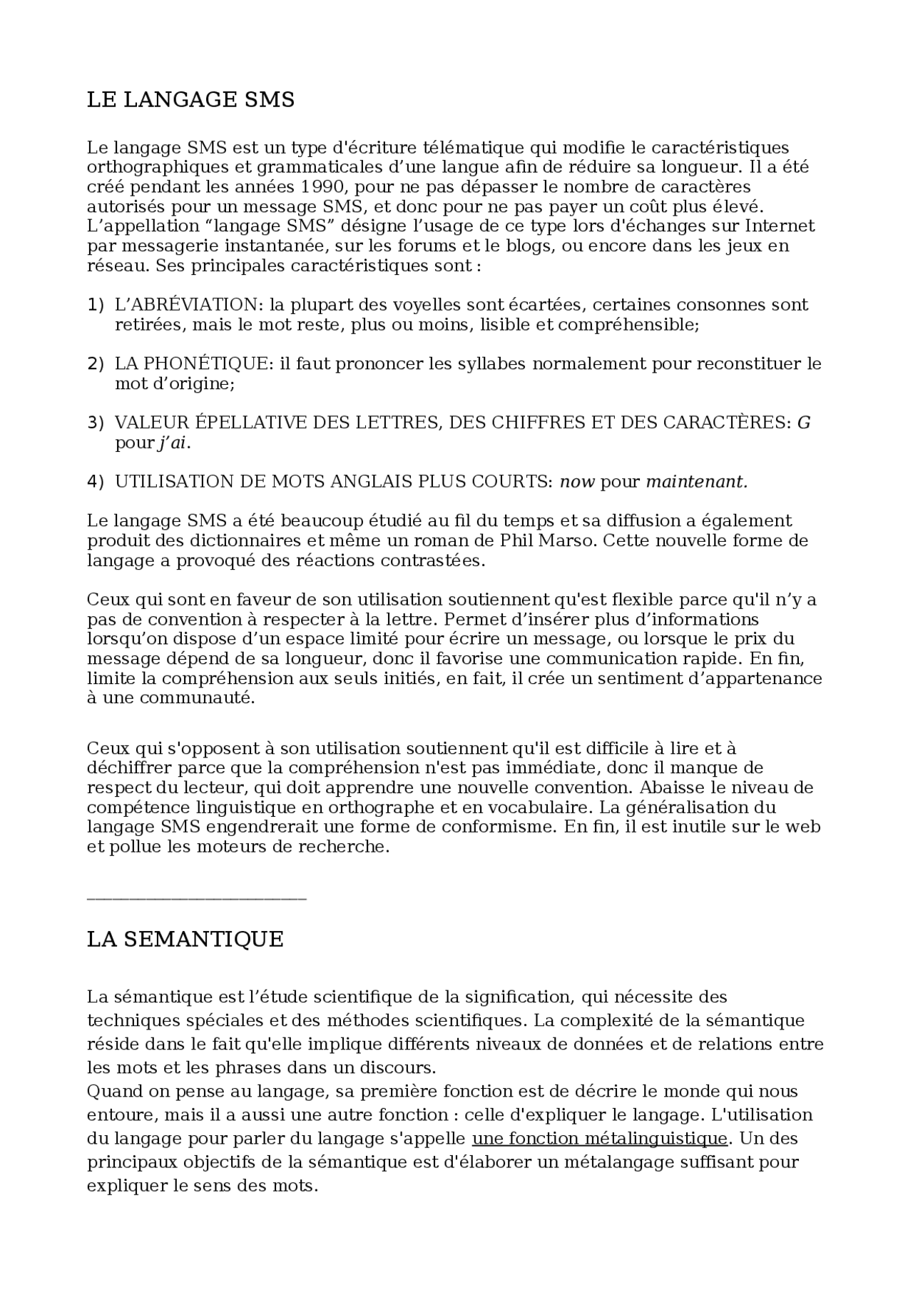 Riassunti Argomenti Francese Prof Vinti Docsity