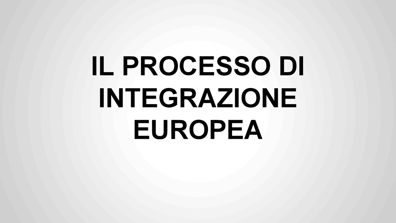 Il processo di integrazione europea - Docsity