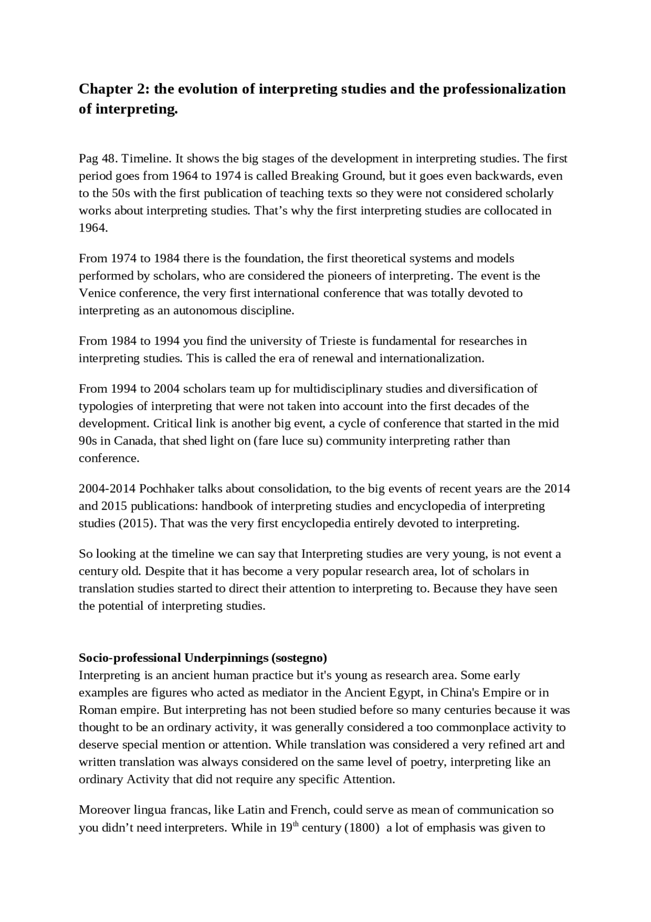 Chapter 2 introducing interpreting studies Pochhacker - Docsity