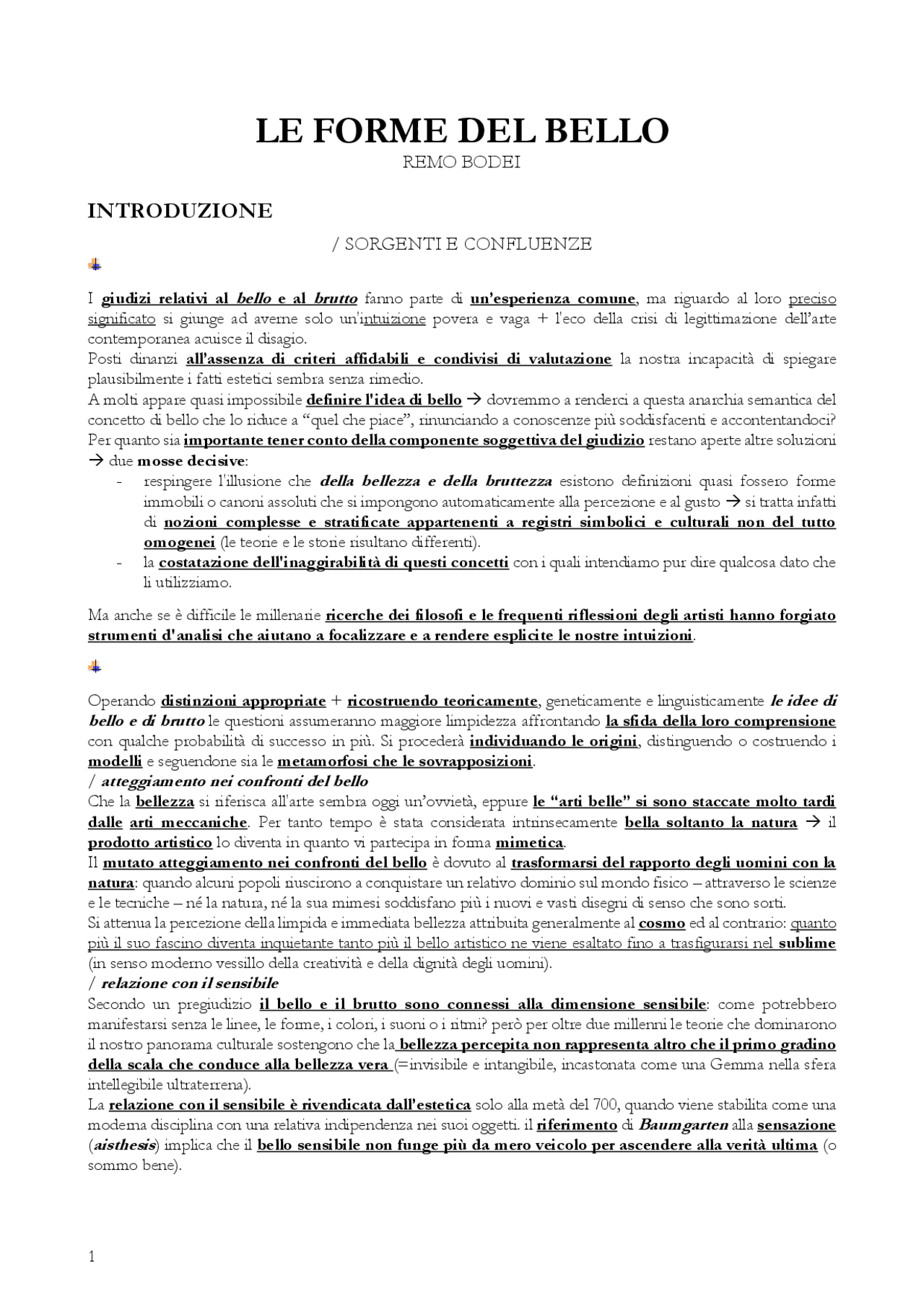 Le Forme Del Bello Remo Bodei Docsity