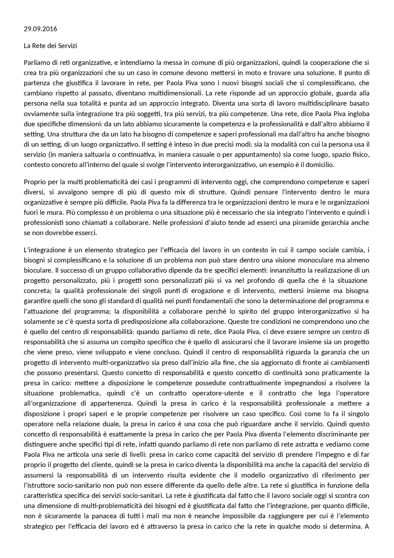Organizzazione Ssociale Docsity