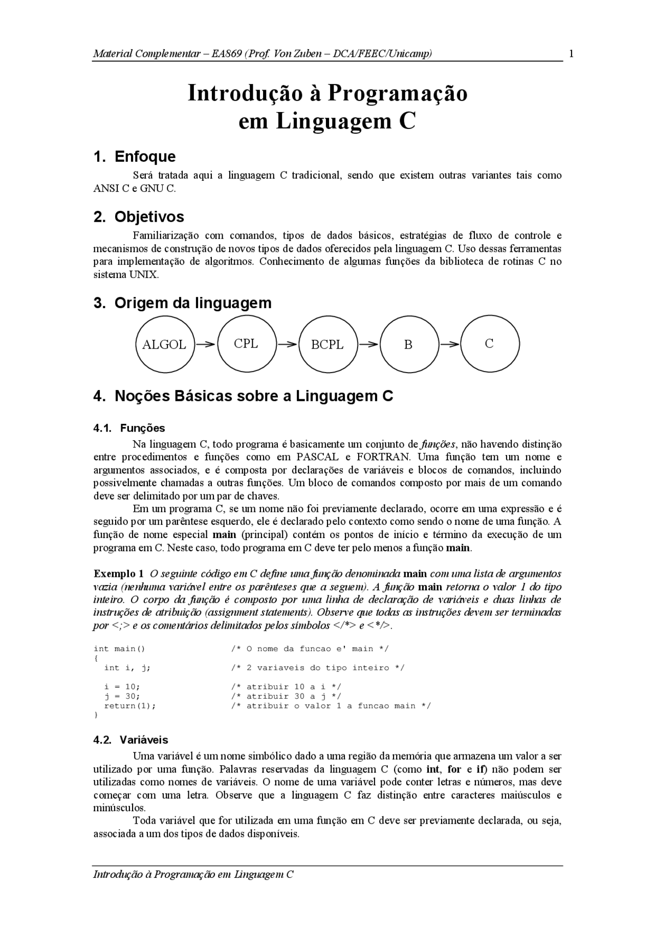 Programação linguagem C - Docsity