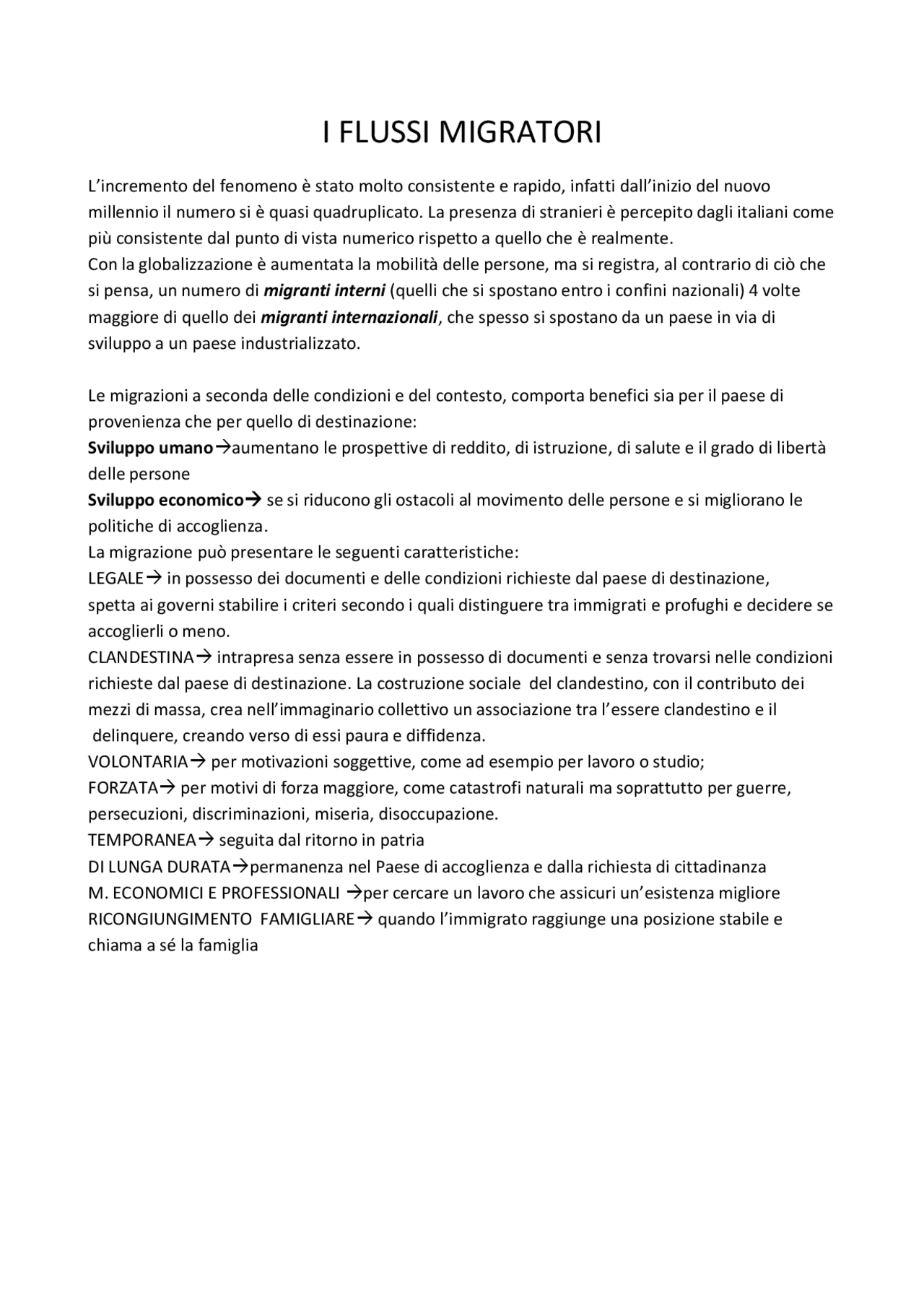 I Flussi Migratori Riassunto Di Sociologia Docsity
