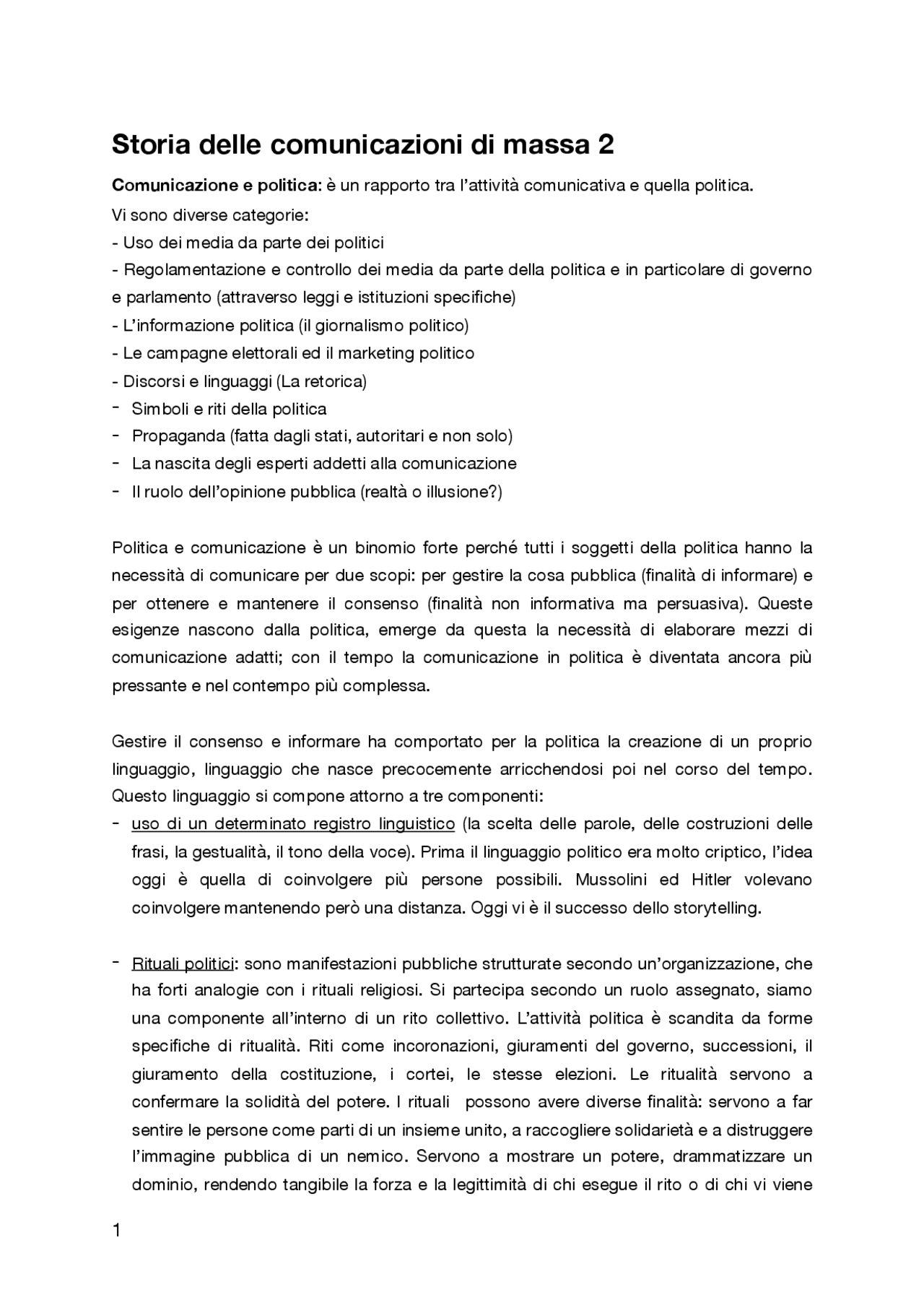 Appunti Completi Storia Delle Comunicazioni Di Massa Docsity