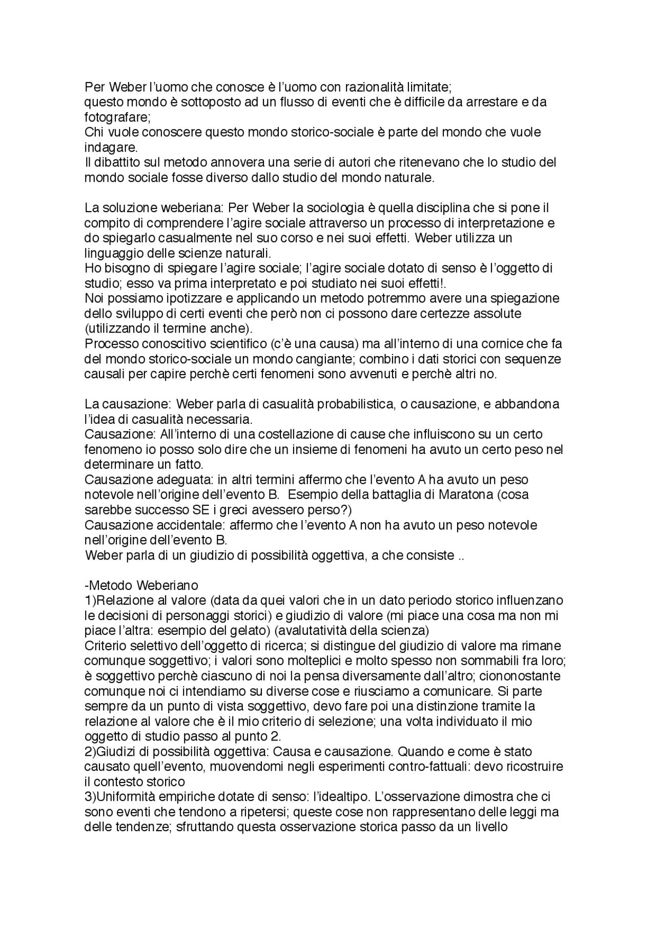 Appunti Su Max Weber Docsity