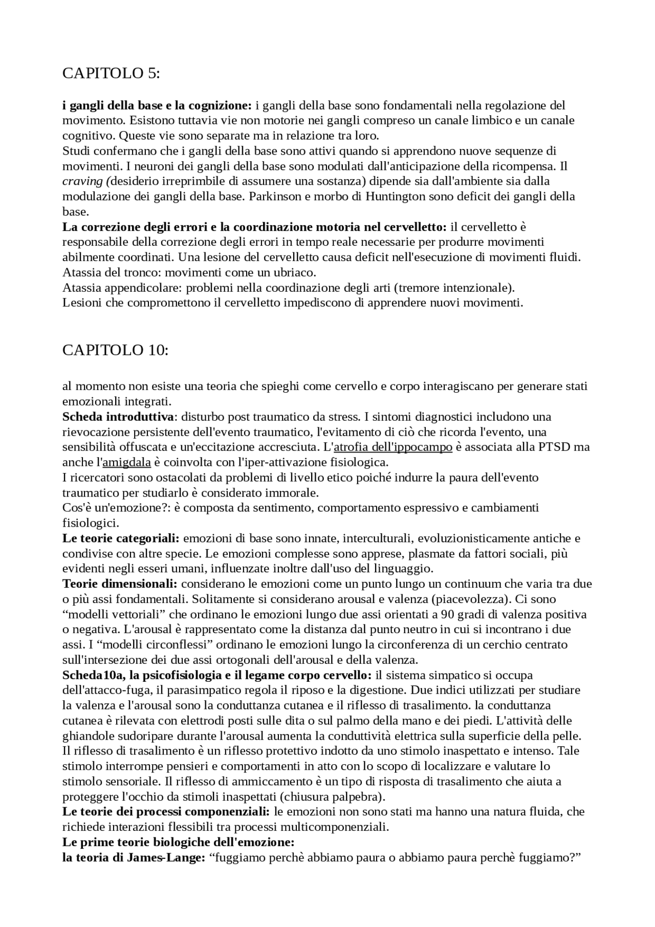 Riassunti Cap 5 10 11 12 13 Neuroscienze Cognitive Sintesi Del Corso