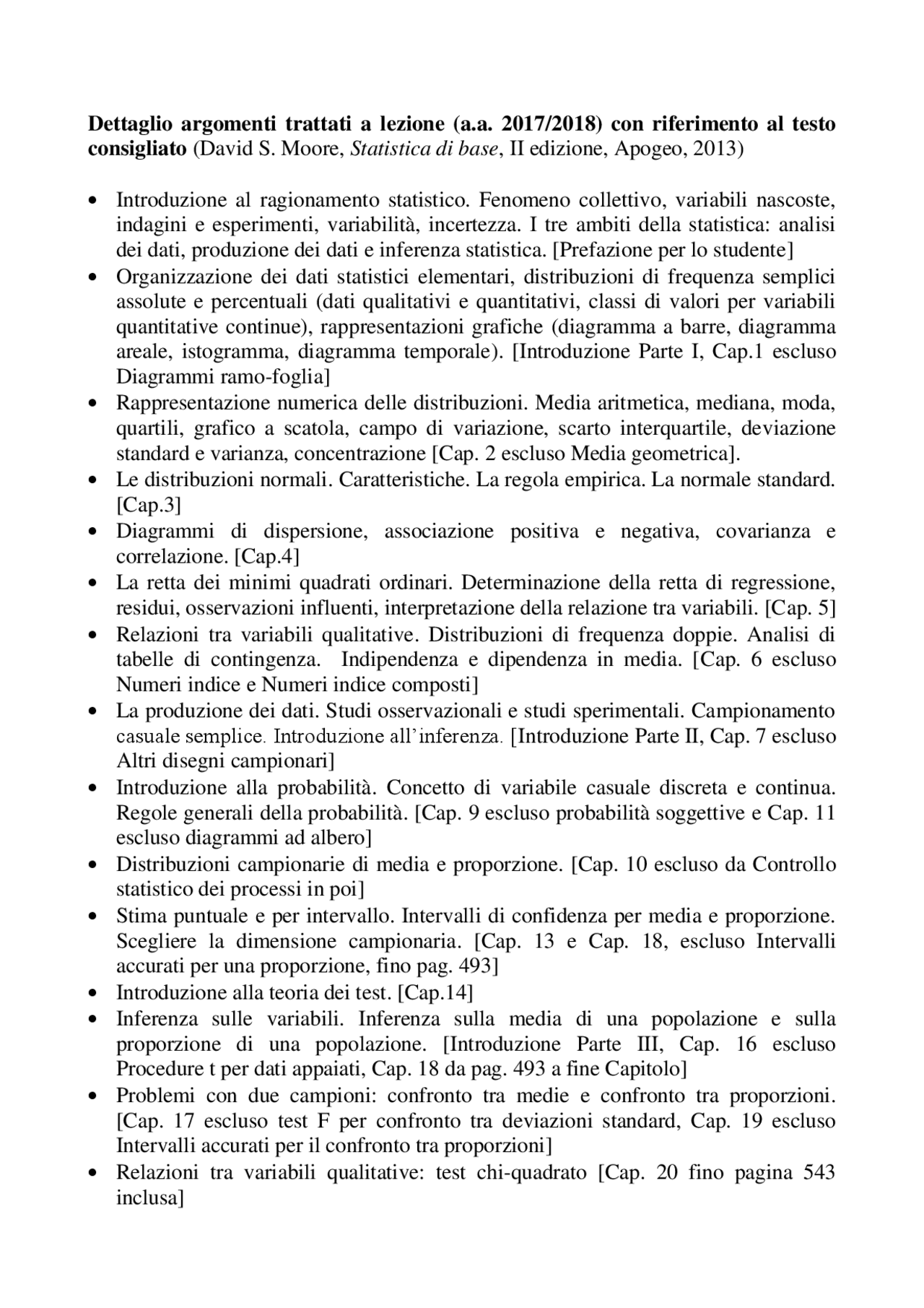 Esercitazione Di Statistica Anno 20172018 Docsity