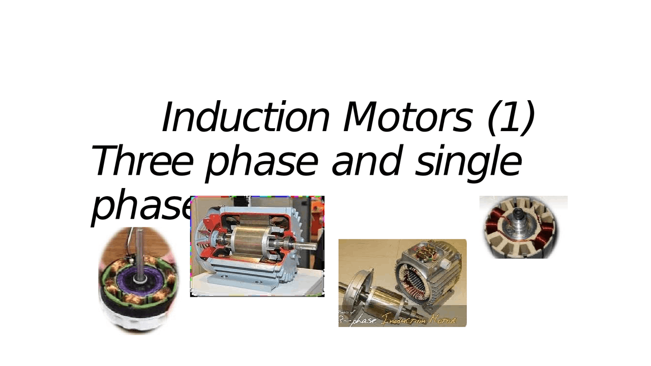 Basic Induction Motor Concepts And The Equivalent Circuit Slides