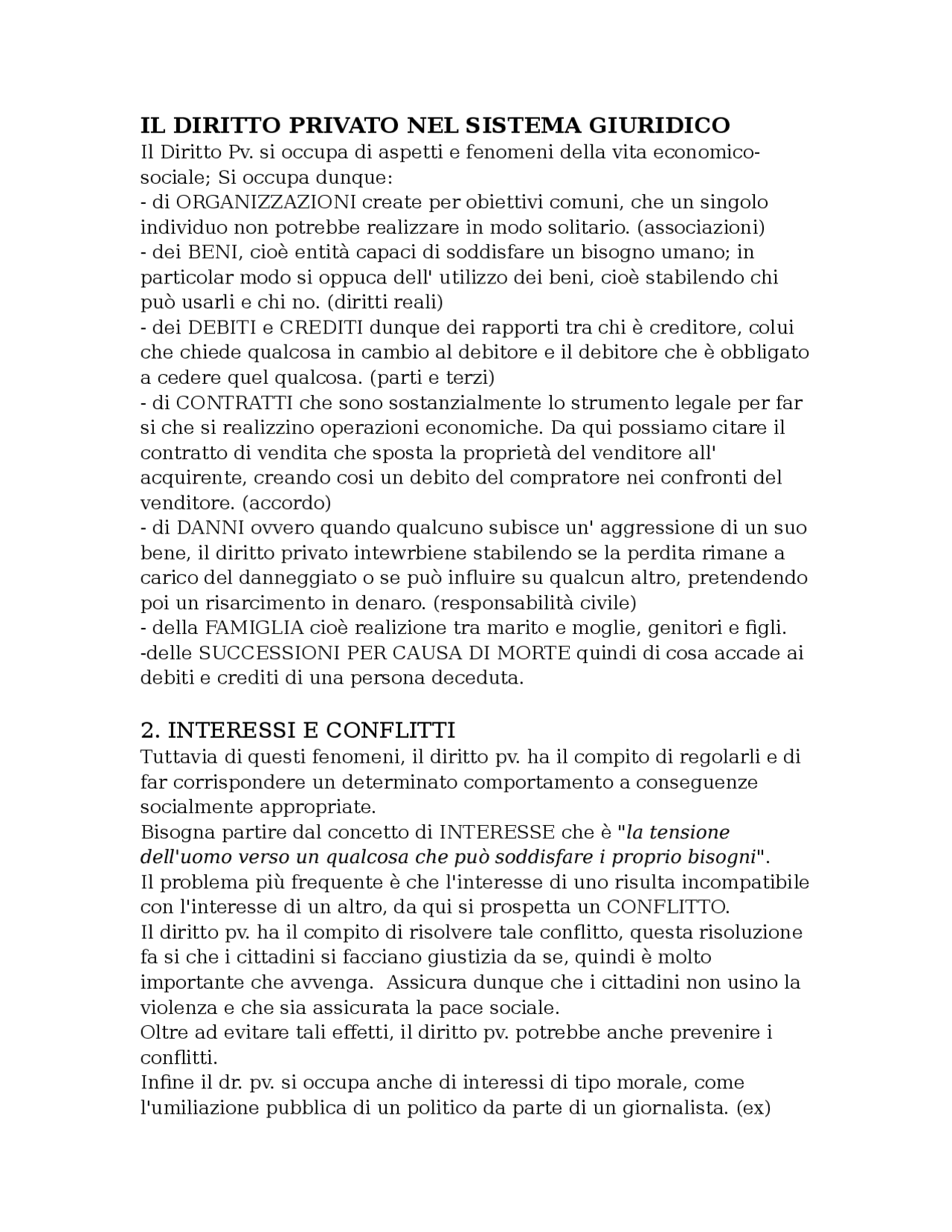 Diritto privato linee essenziali - Docsity