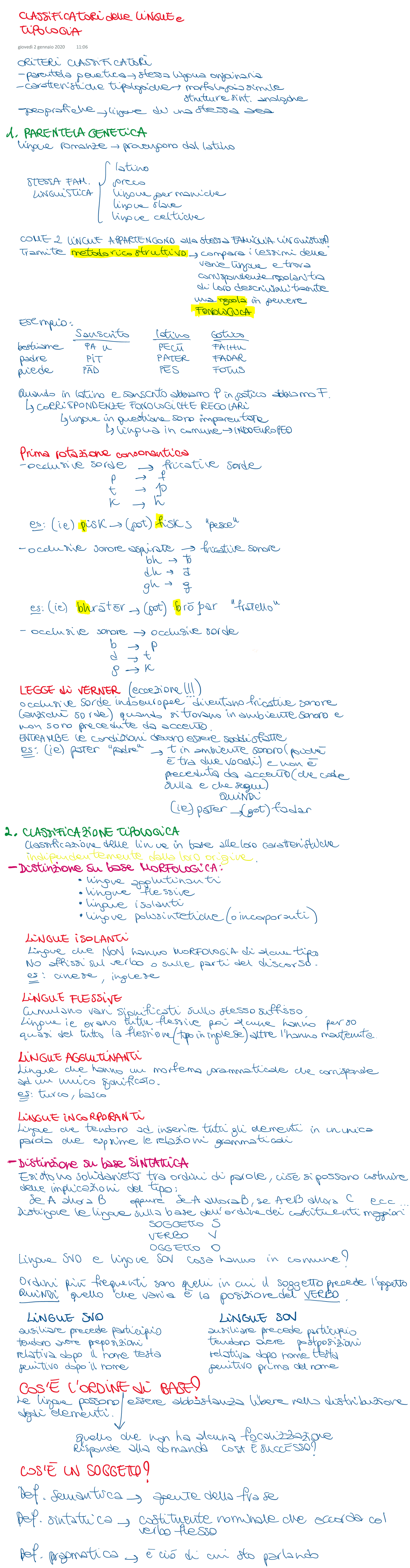 Classificazione Delle Lingue E Tipologia Docsity