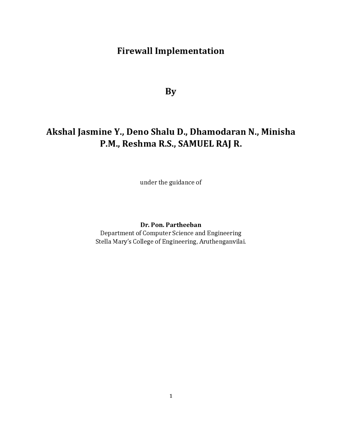 Firewall Implementation Docsity