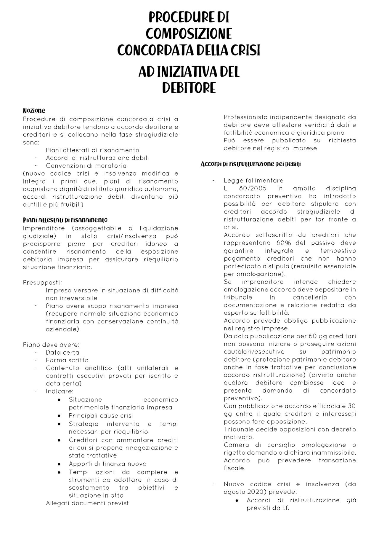 Diritto Fallimentare Docsity