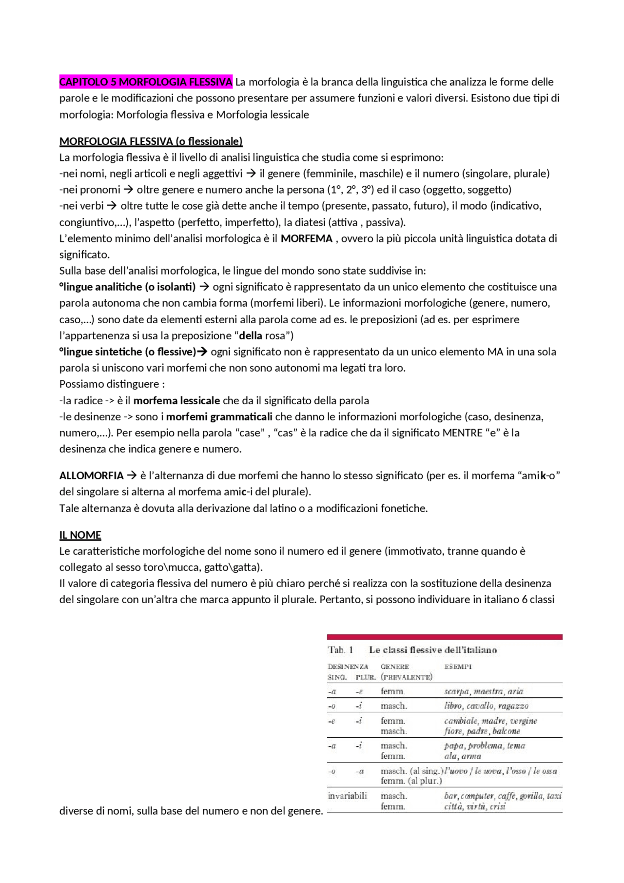 Grammatica E Linguistica Docsity