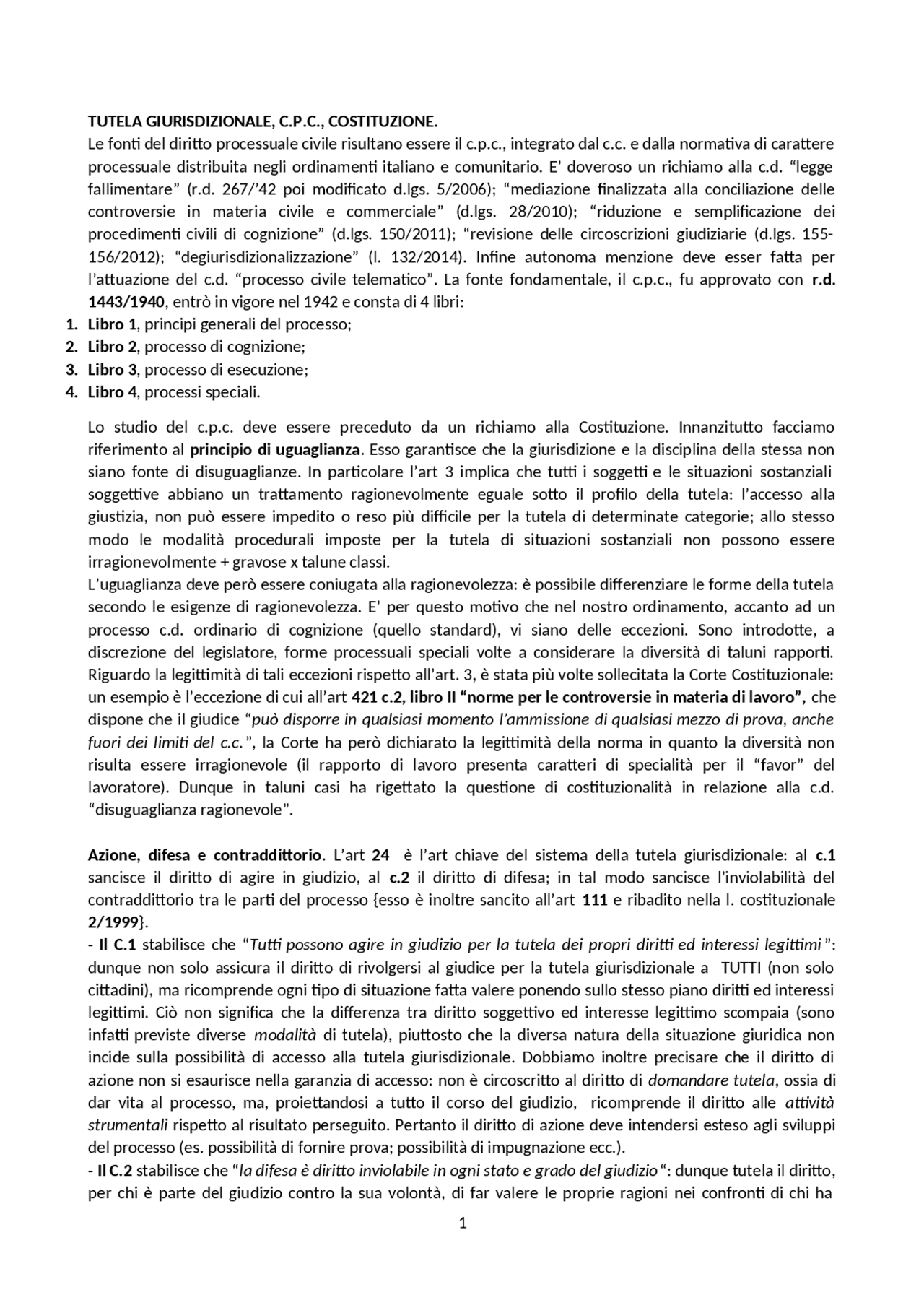 Riassunto Procedura Civile Sassani 2019 Docsity