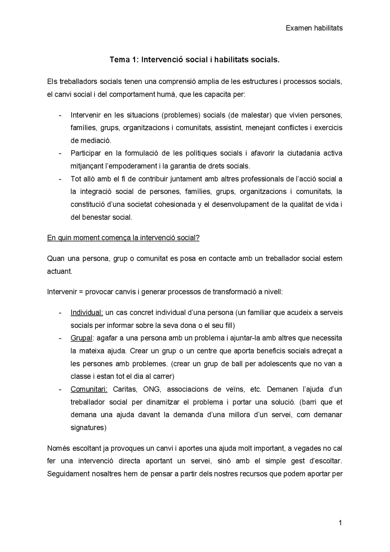 Habilitats Socials Apuntes Docsity