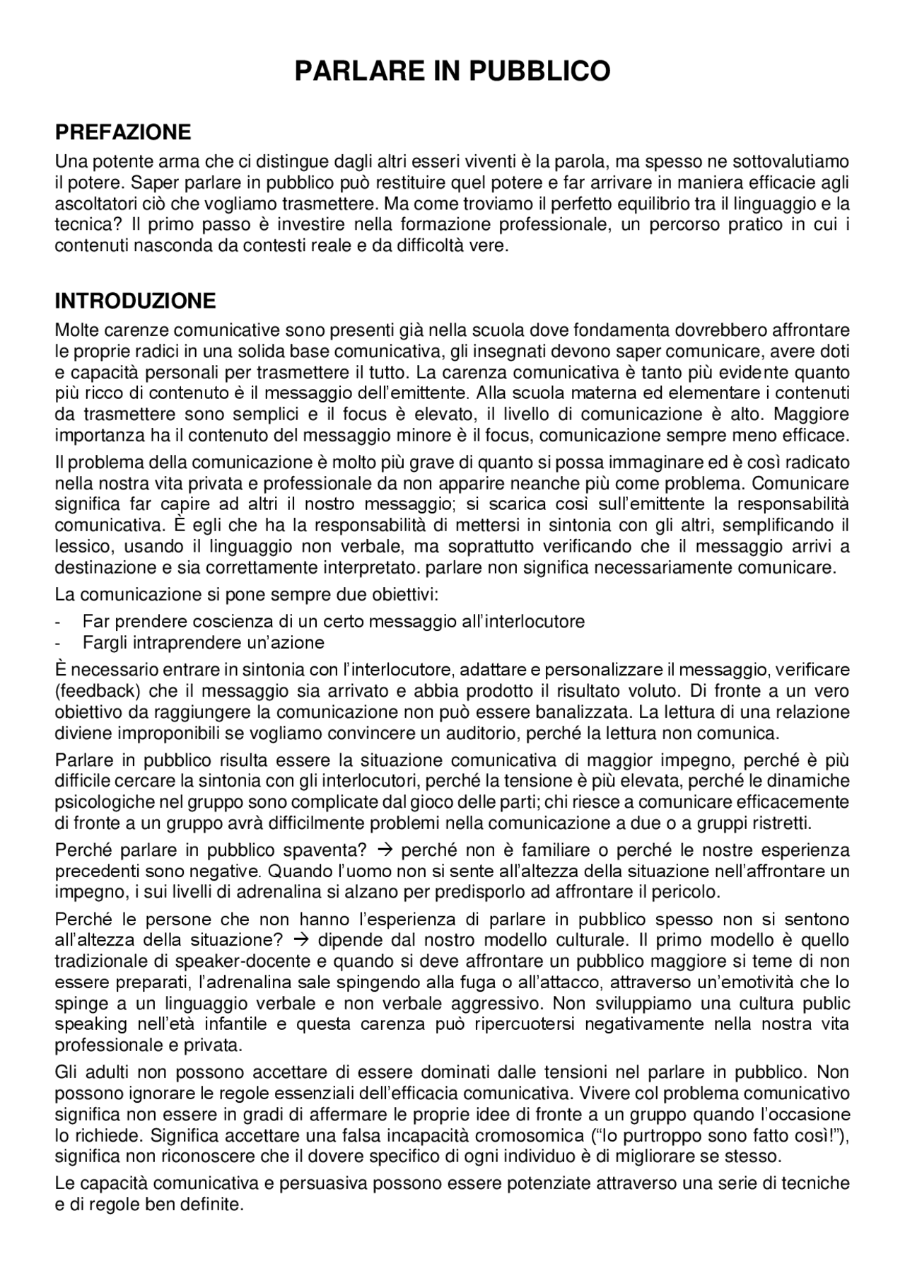 Riassunto Del Libro Parlare In Pubblico Ttrp2 Docsity