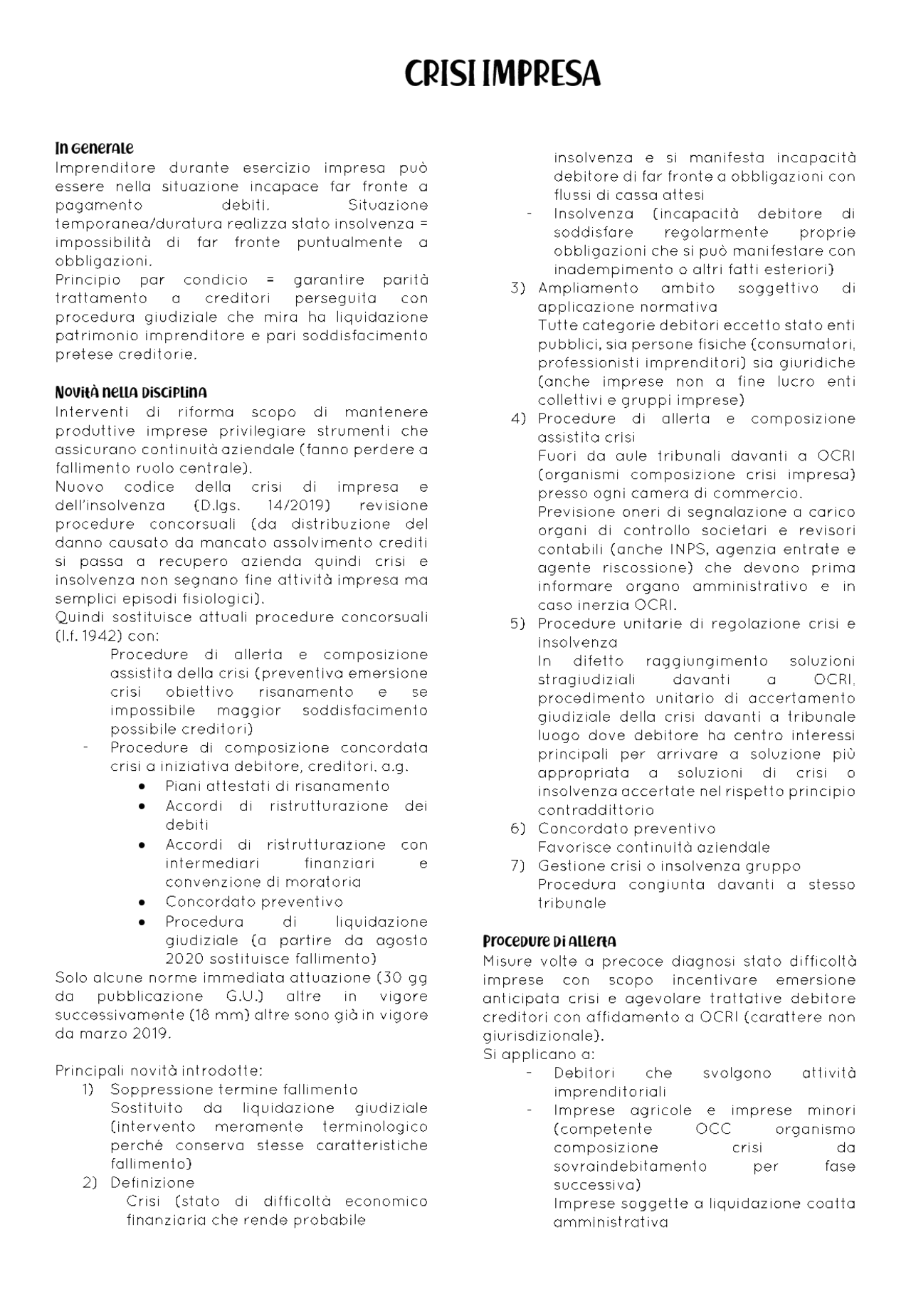 Diritto Fallimentare Docsity
