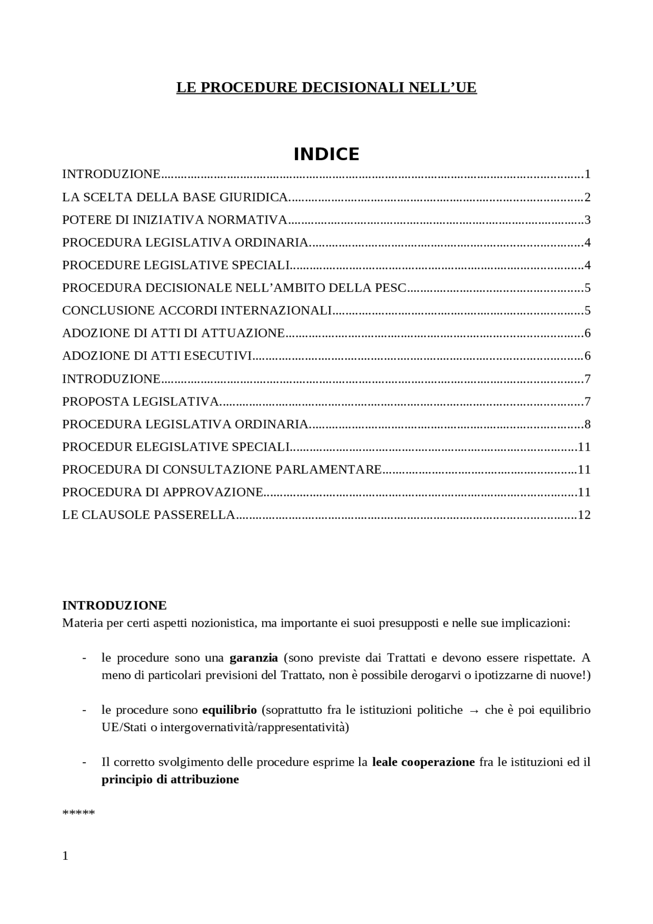 Procedure decisionali ue - Docsity