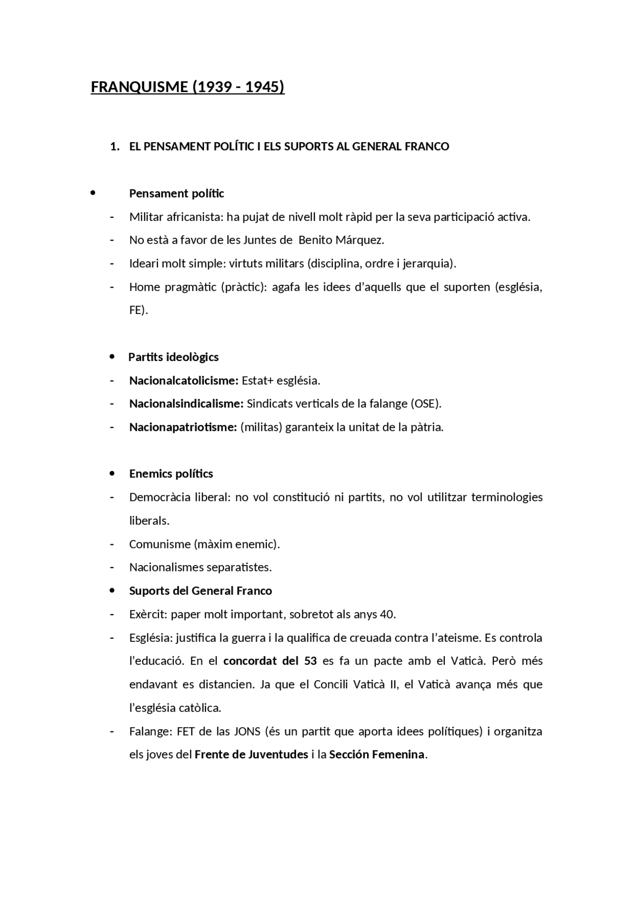 El Franquisme Docsity
