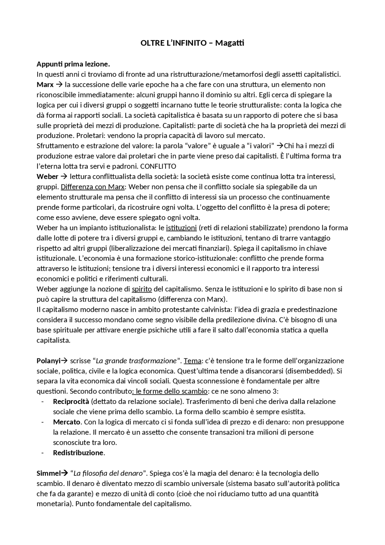 Riassunto Del Libro Oltre Linfinito” Docsity