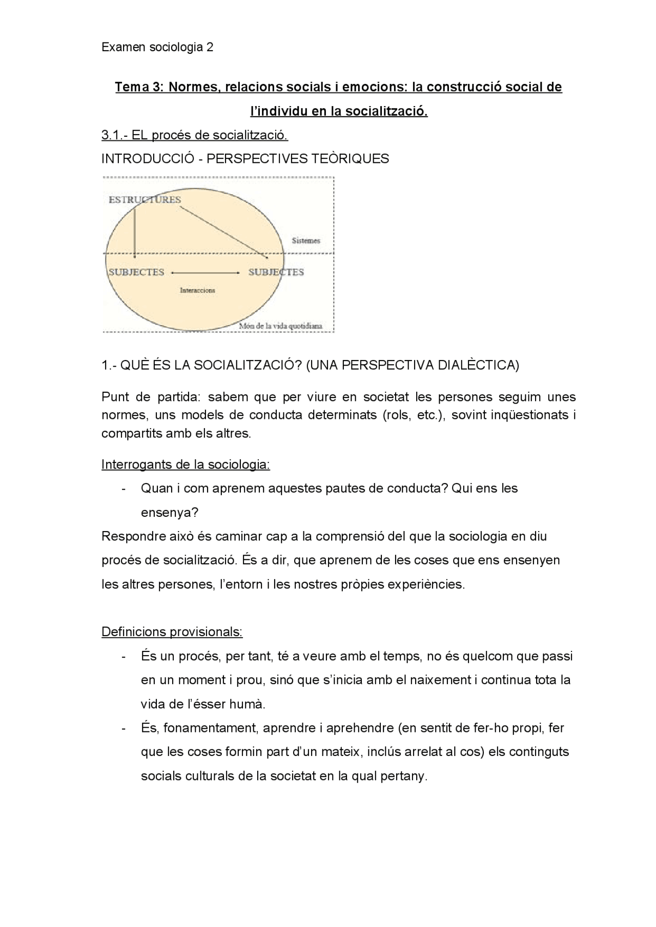 Sociologia Examen Gener Docsity
