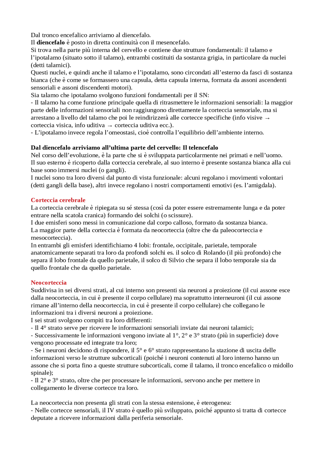 Neuroscienze Per Il Corso Di Scienze E Tecniche Psicologiche Docsity