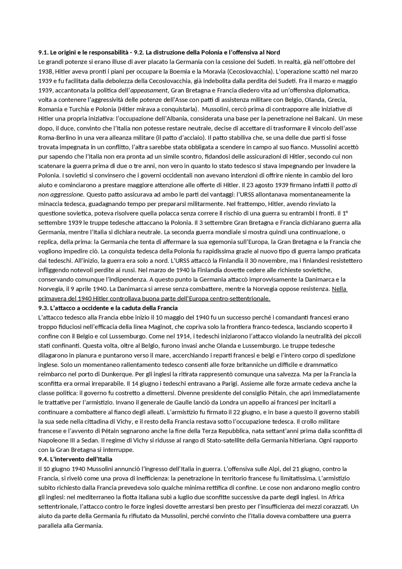 Seconda guerra mondiale - Docsity