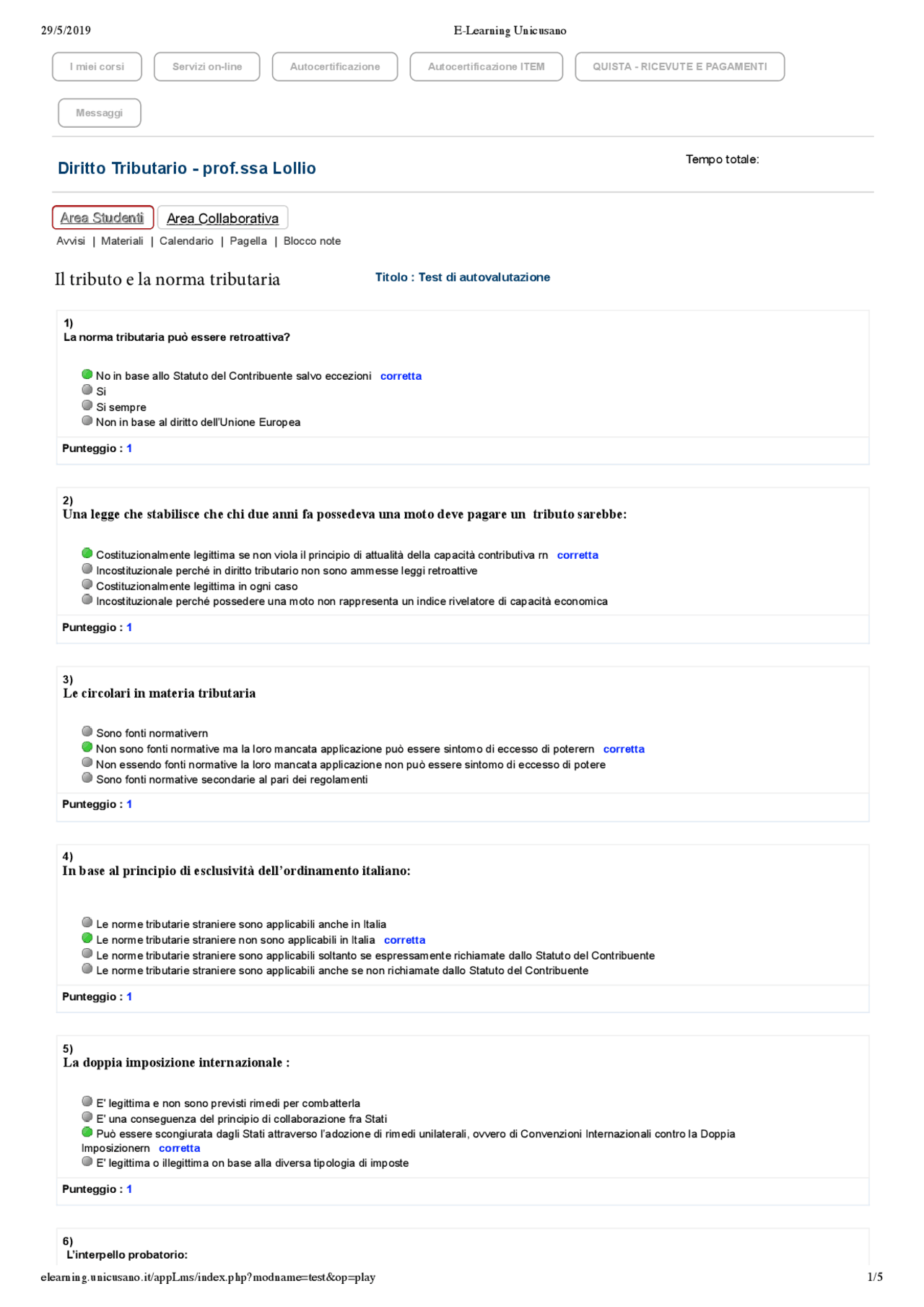 Domande Multiple Da Piattaforma In Ordine Docsity