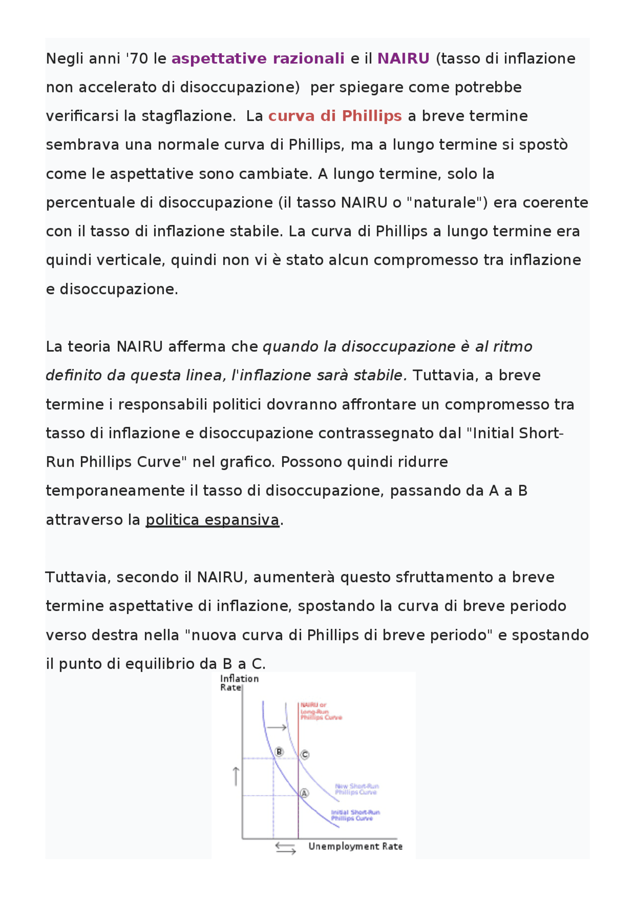 Schemi Macroeconomia Pc E Nairu Schemi E Mappe Concettuali Di