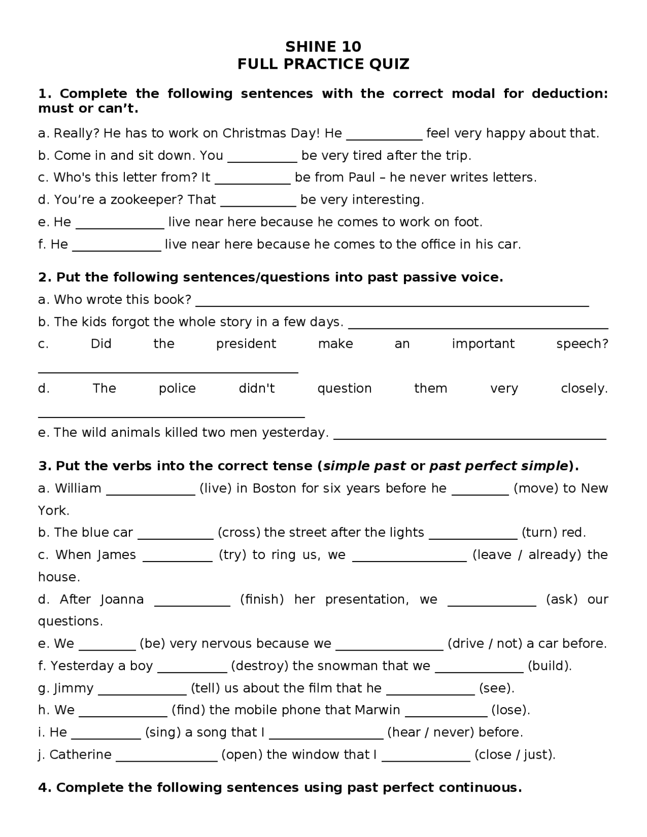 Ejercicios Complementarios Para Shine - Docsity