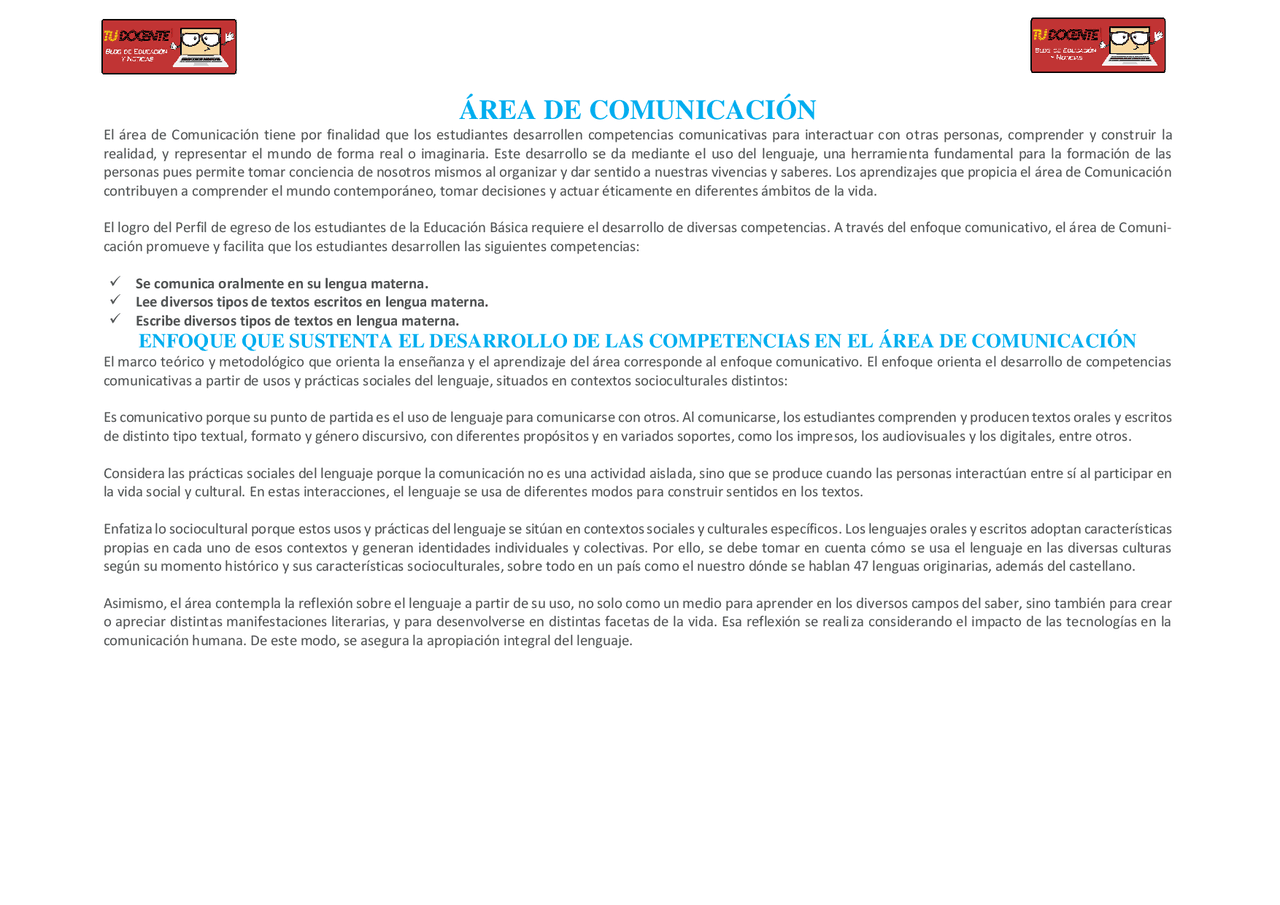 CURRICULO NACIONAL DEL PERU 2019 - Docsity