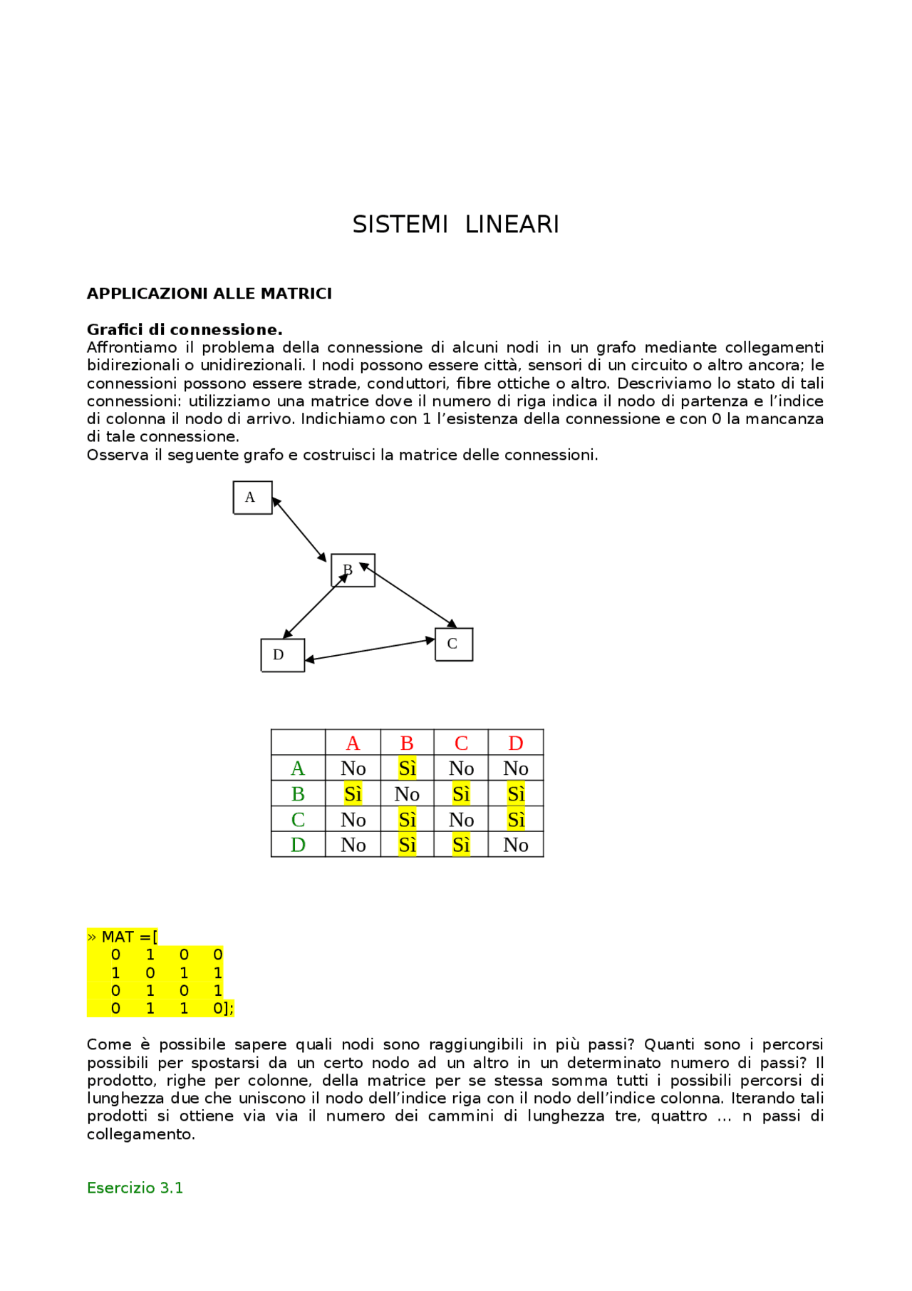 Analisi 1 Sistemi Lineari Docsity