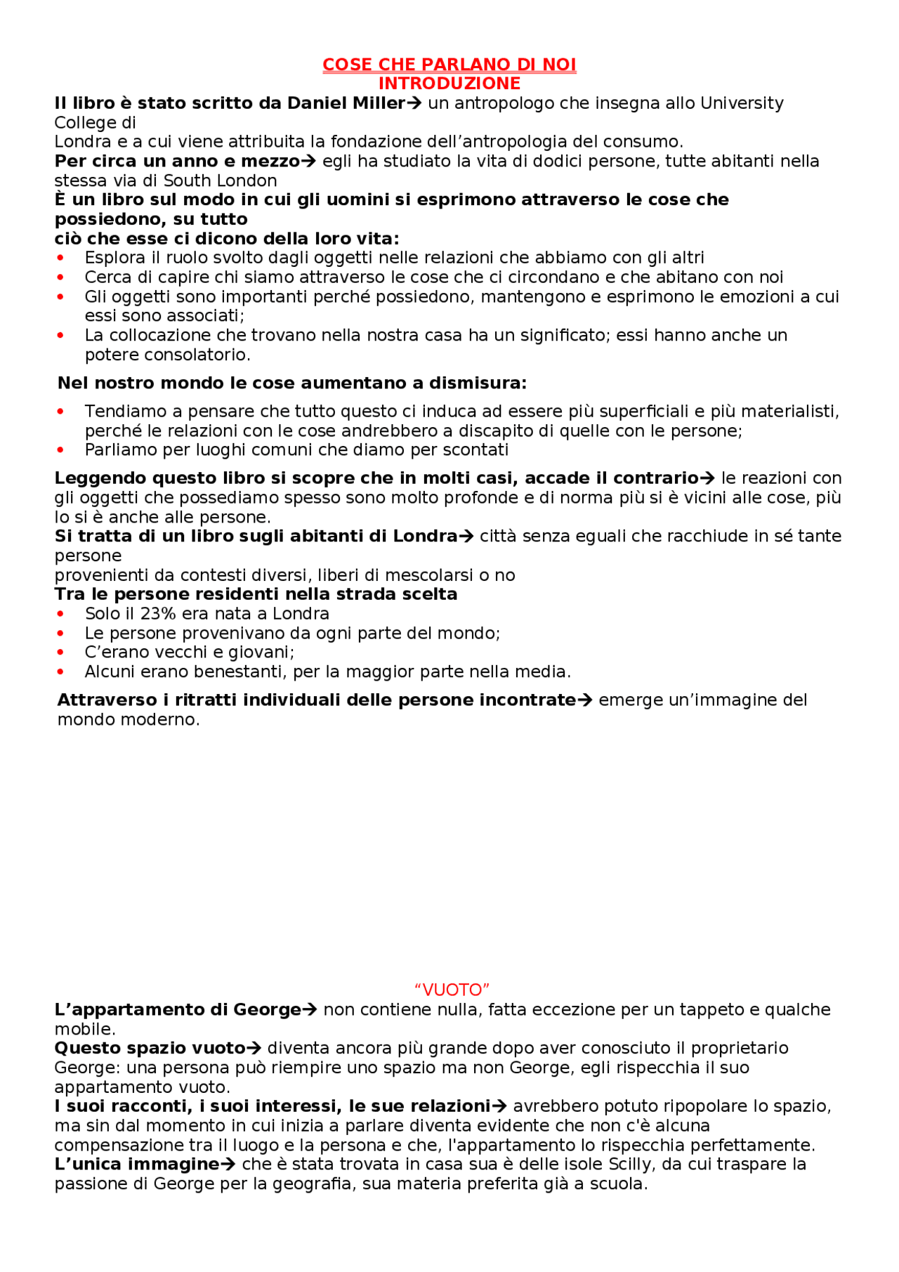 Cose Che Parlano Di Noi Docsity