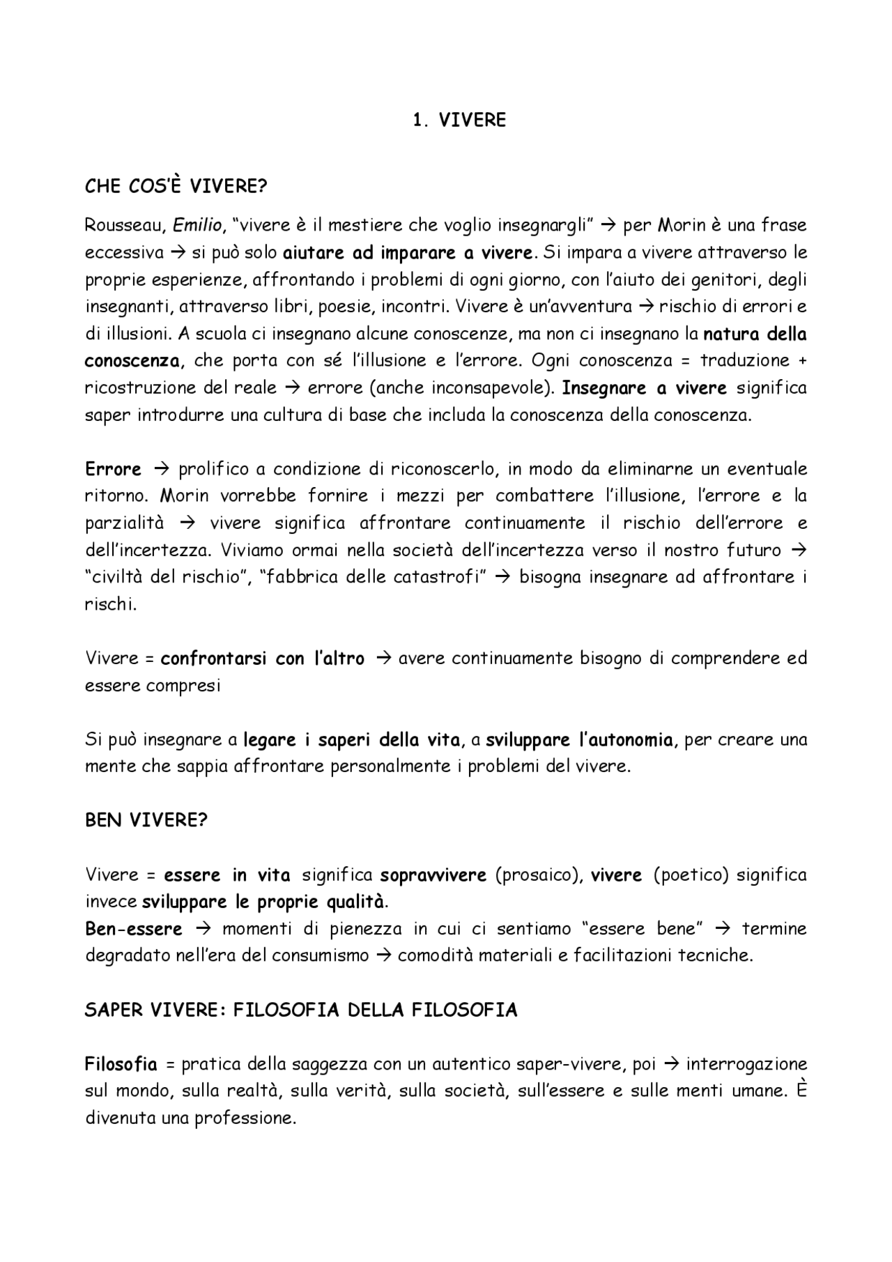 Insegnare A Vivere Edgar Morin Docsity