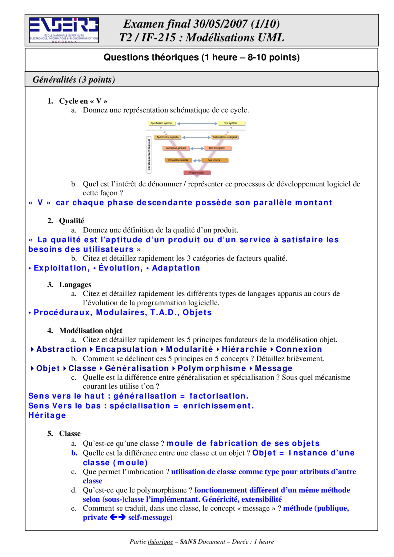 Exercices Uml Corrigé Exercices Informatique Docsity