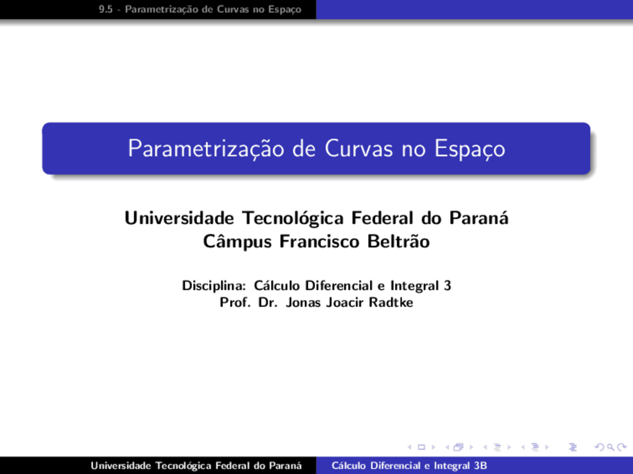 Parametrização de curvas - Docsity