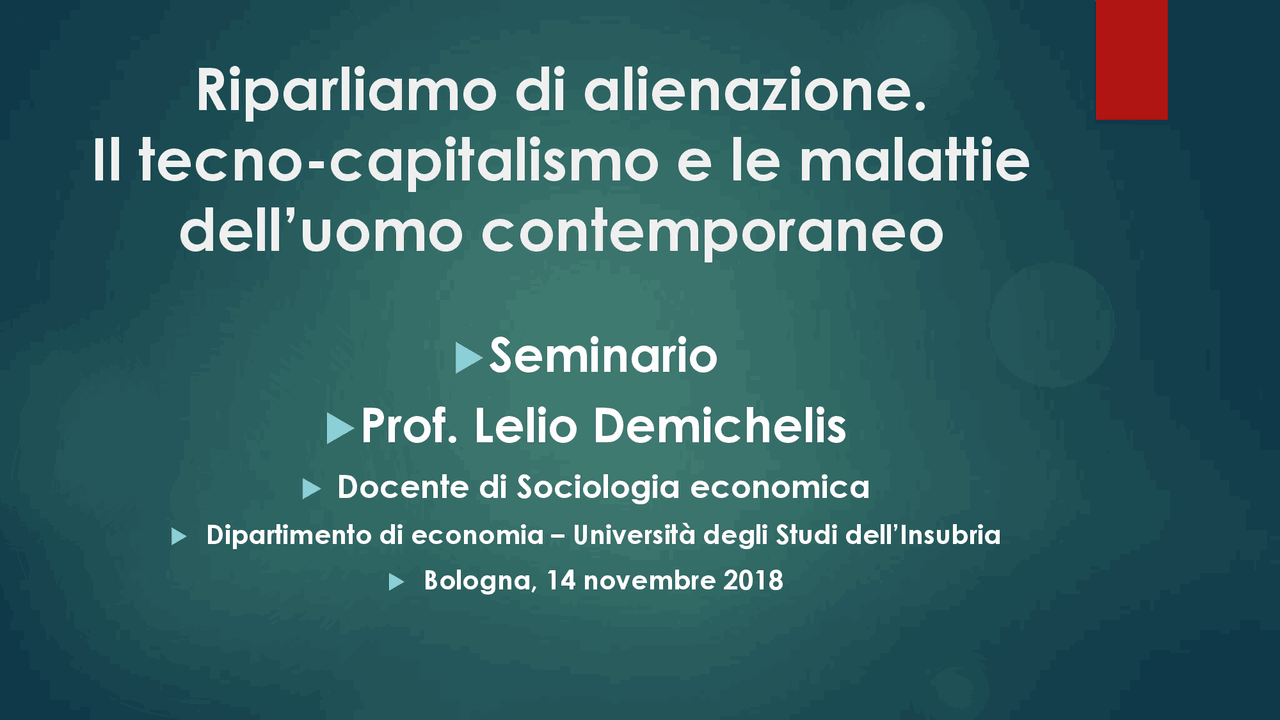 La grande alienazione | Slide di Sociologia Del Lavoro | Docsity